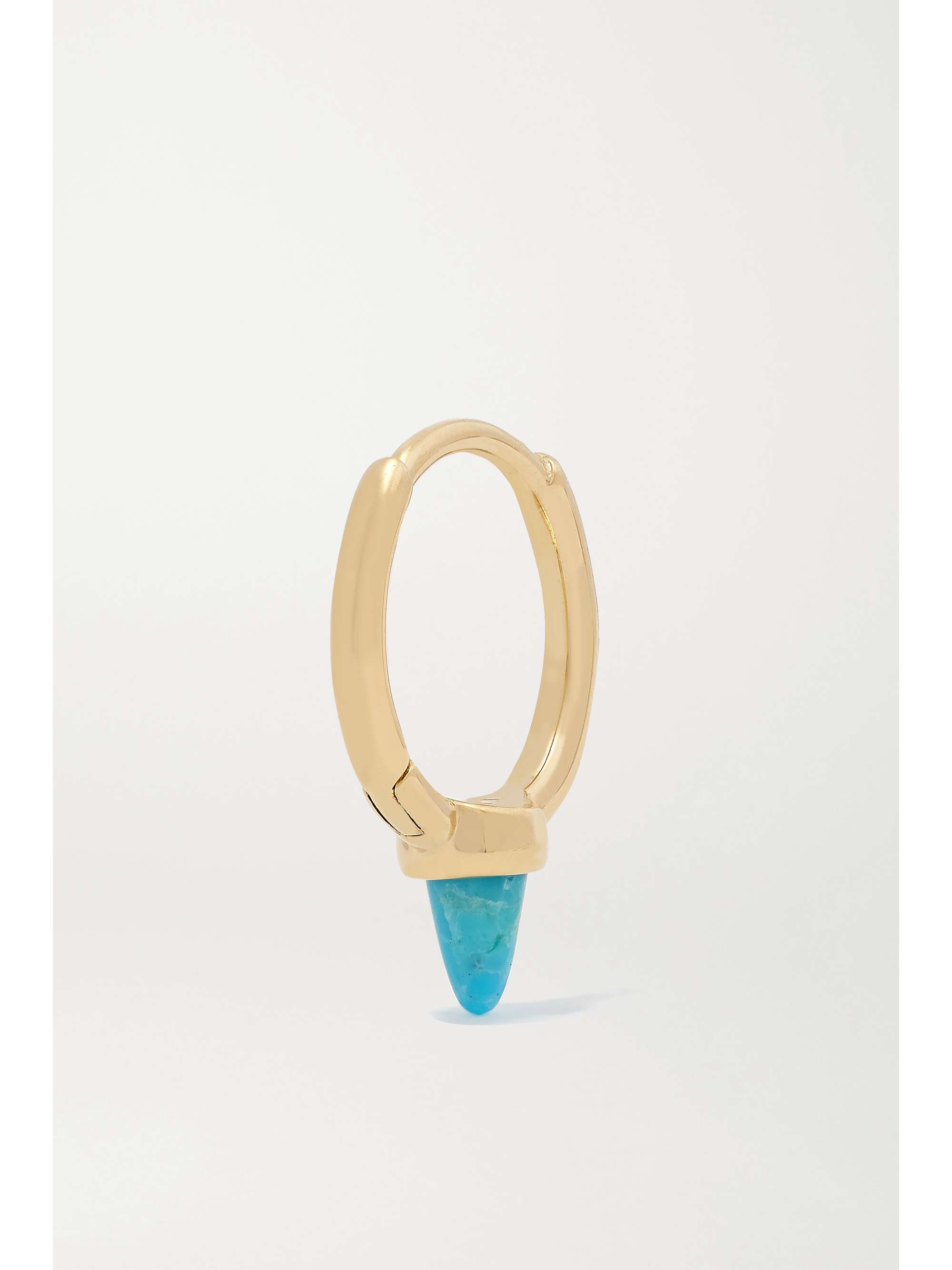 MARIA TASH 8mm 14-karat gold turquoise hoop earring | NET-A-PORTER