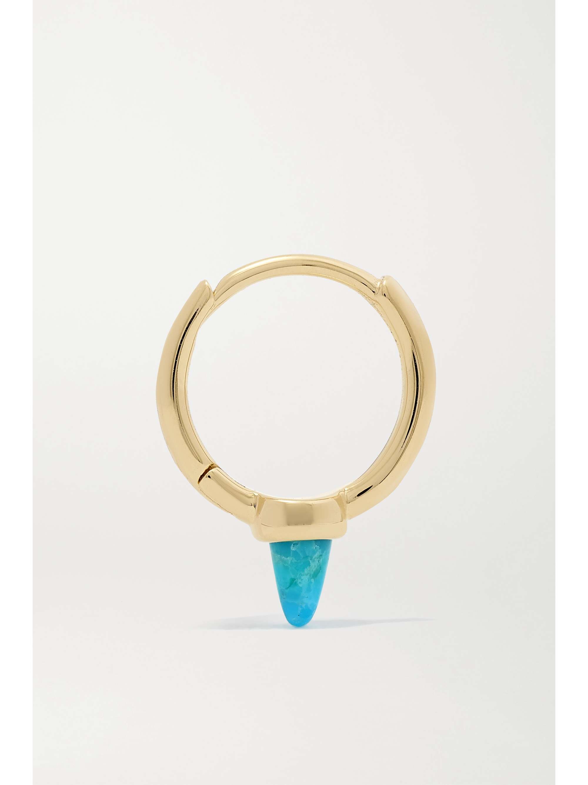 MARIA TASH 8mm 14-karat gold turquoise hoop earring | NET-A-PORTER