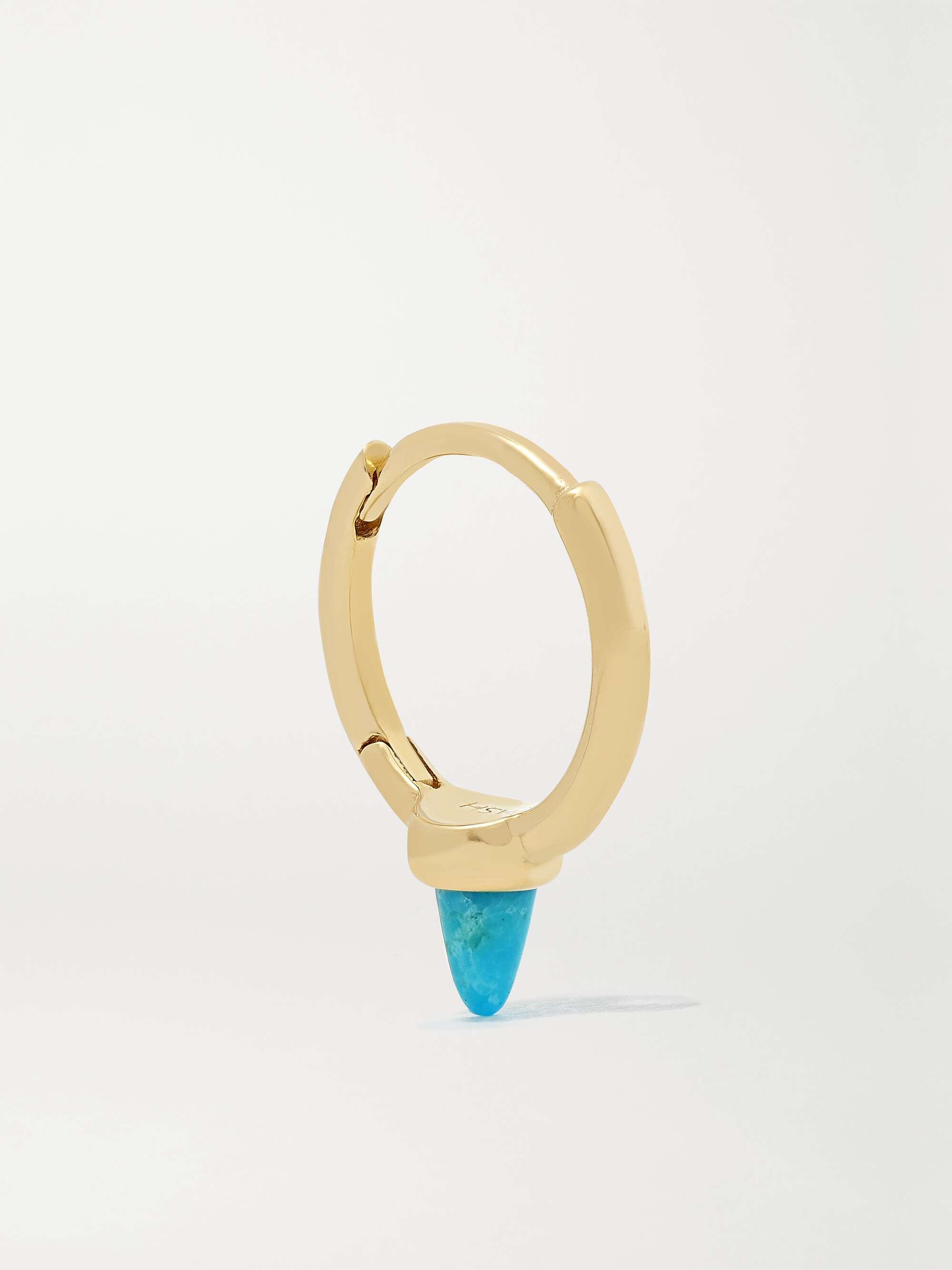 MARIA TASH 8mm 14-karat gold turquoise hoop earring | NET-A-PORTER