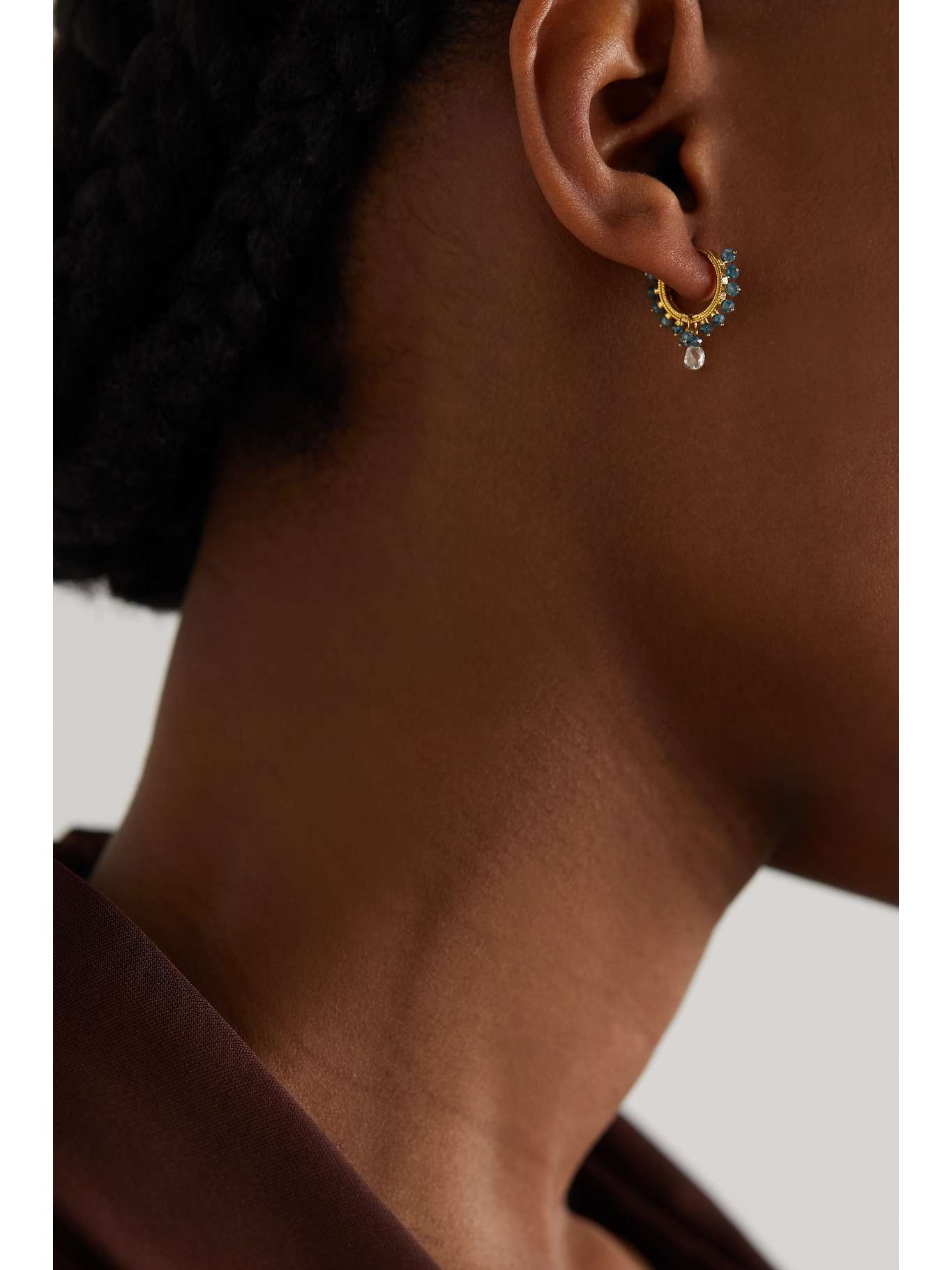 MARIA TASH 9.5mm 18-karat gold diamond hoop earring | NET-A-PORTER