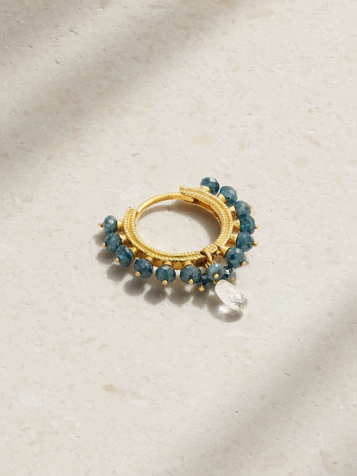 MARIA TASH 9.5mm 18-karat gold diamond hoop earring | NET-A-PORTER