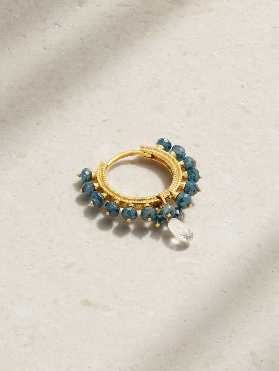 MARIA TASH 9.5mm 18-karat gold diamond hoop earring | NET-A-PORTER