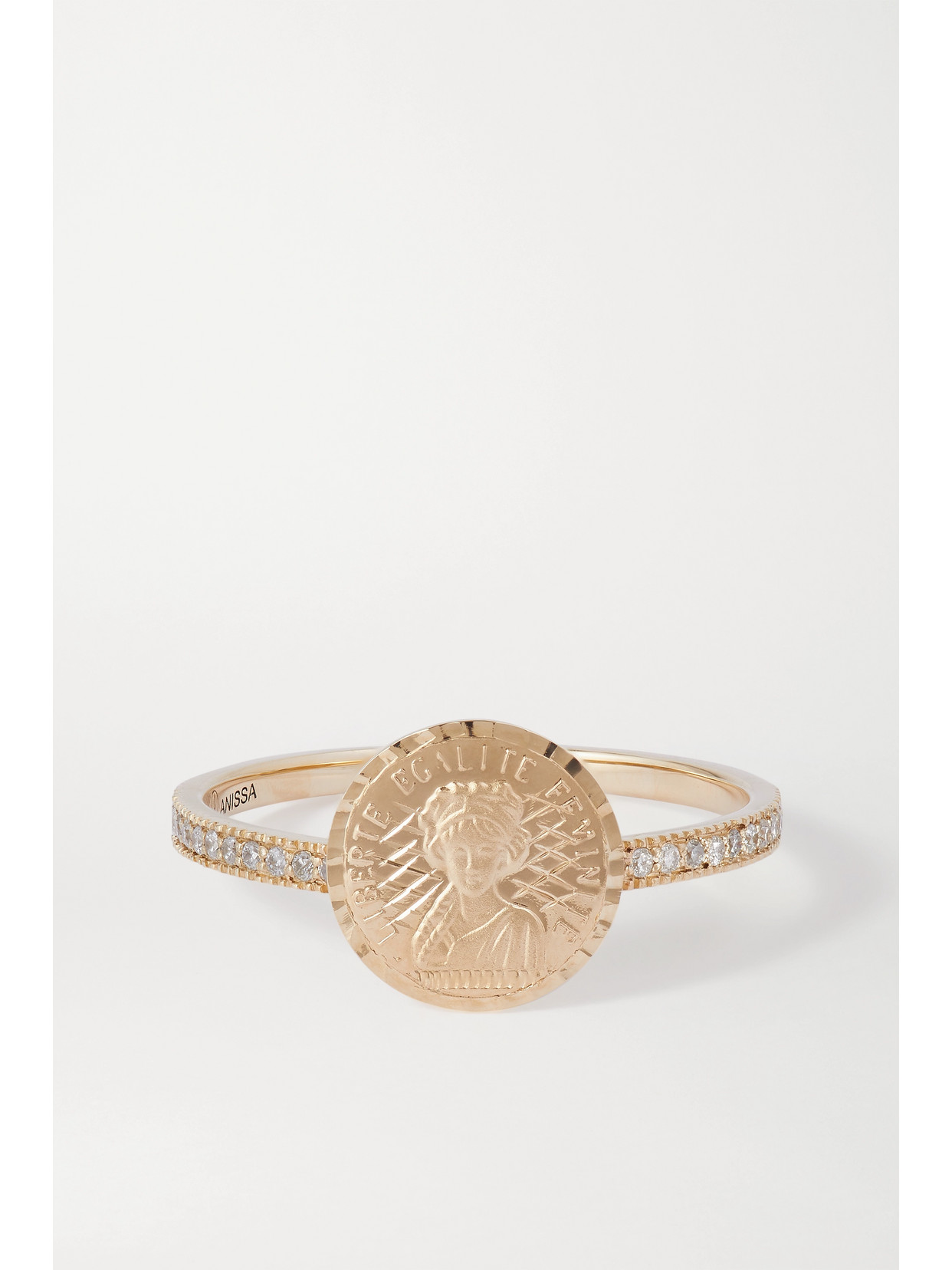Anissa Kermiche - Louise D'or Pavé 14-karat Gold Diamond Ring - 50 - 5 ...