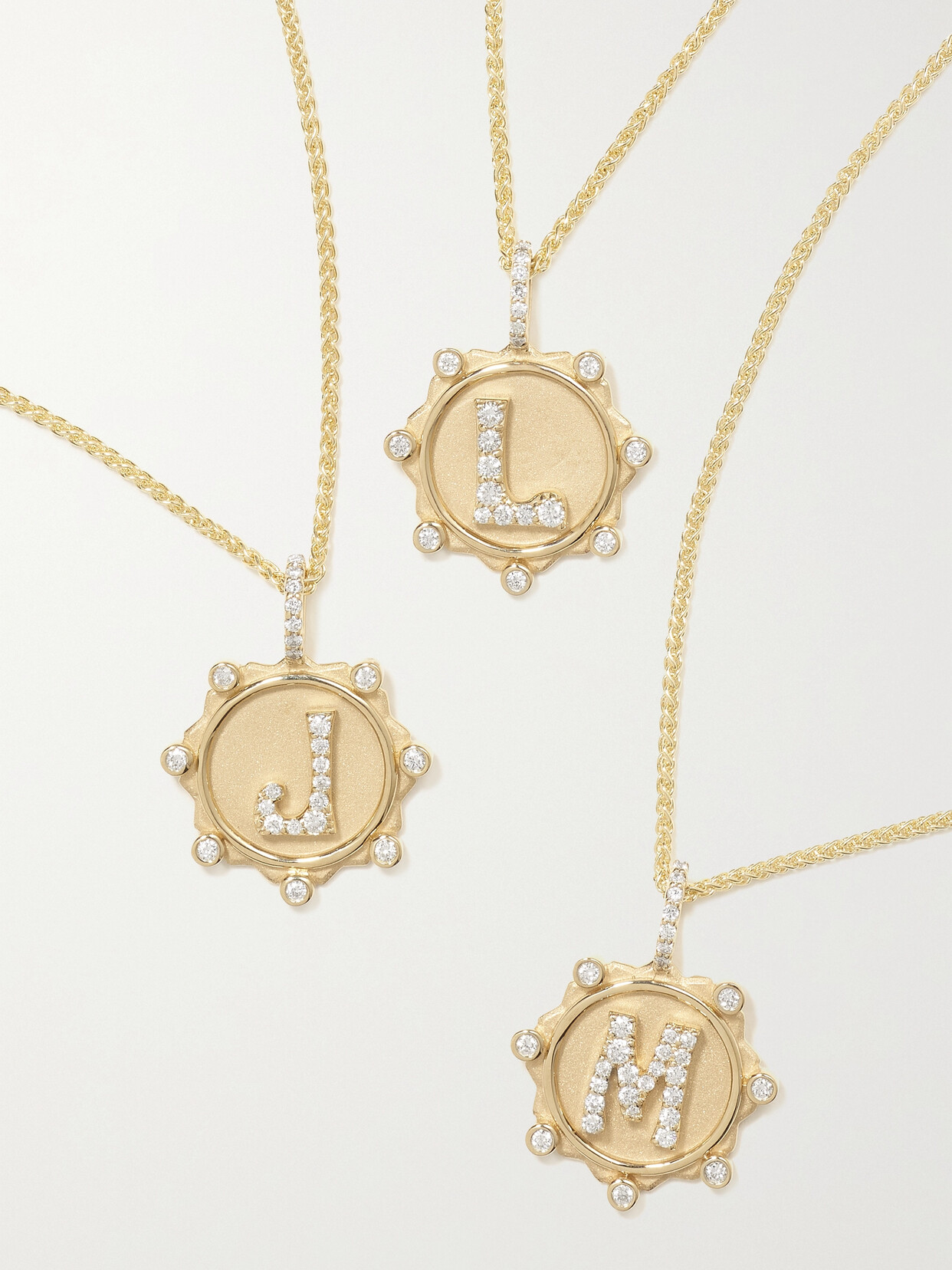 Marlo Laz Initial Coin 14-karat Gold Diamond Necklace | ModeSens