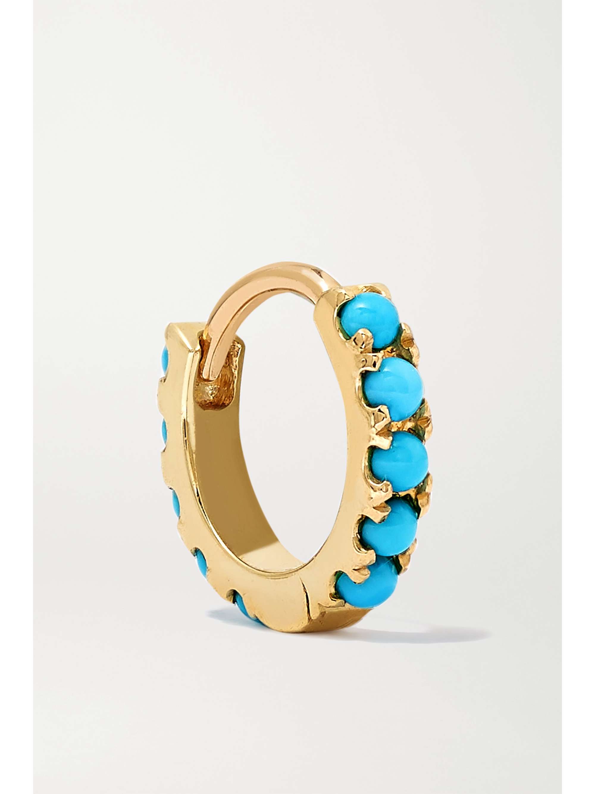 MARIA TASH 6.5mm 14-karat gold turquoise hoop earring | NET-A-PORTER