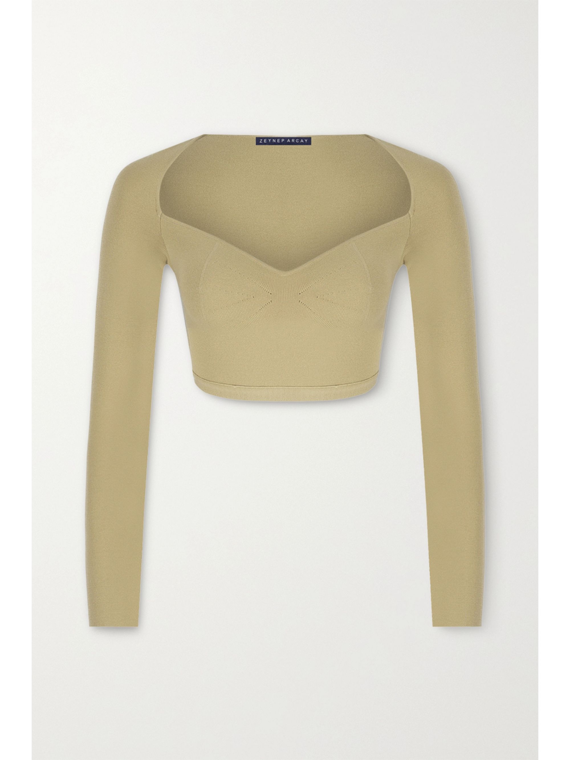 Beige Cropped stretch-knit top | ZEYNEP ARCAY | NET-A-PORTER