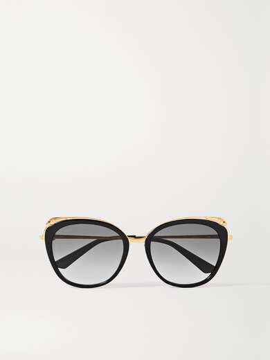 CARTIER EYEWEAR Cat-eye acetate and gold-tone sunglasses | NET-A-PORTER