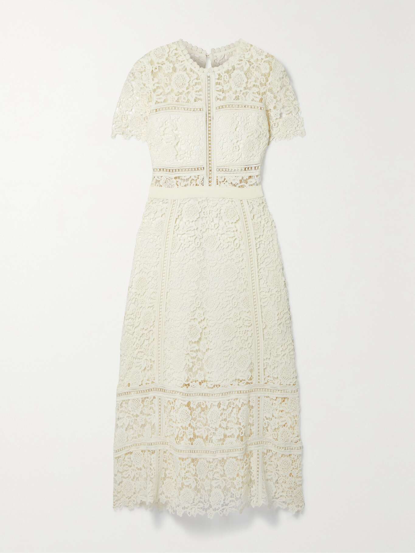 Self Portrait Guipure Lace Midi Dress Net A Porter