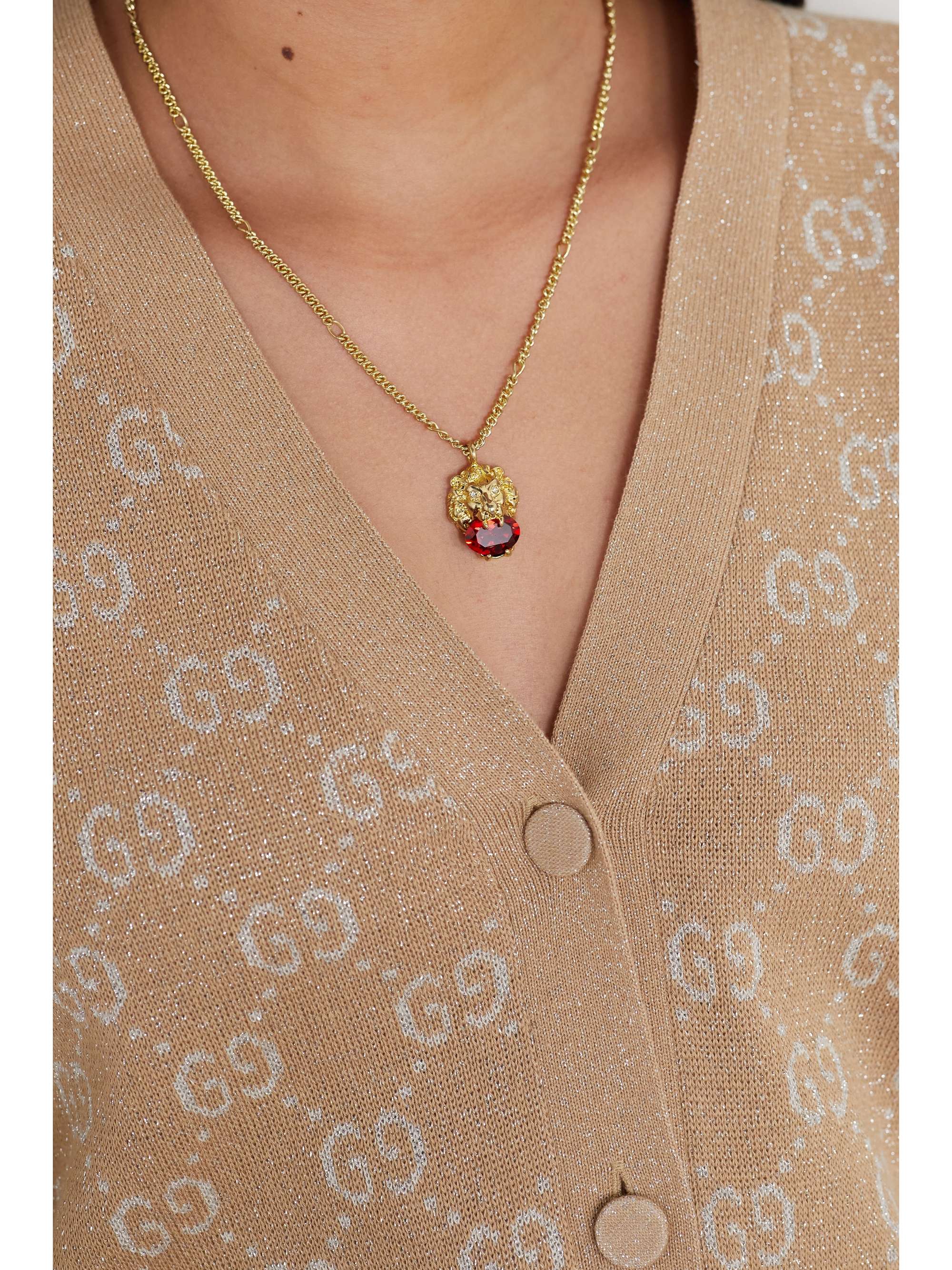 GUCCI Gold-tone crystal necklace | NET-A-PORTER
