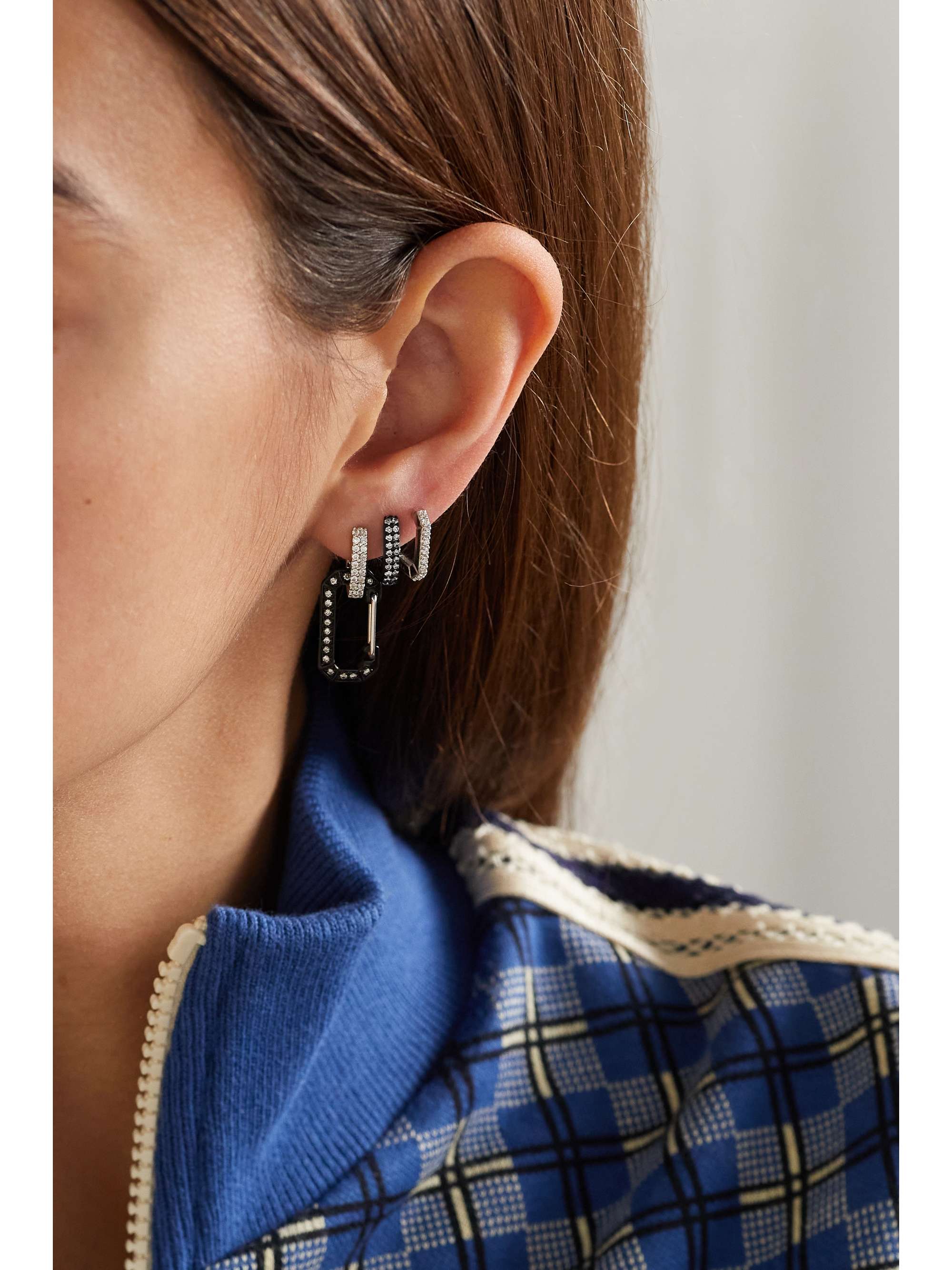 EÉRA White gold diamond single earring | NET-A-PORTER