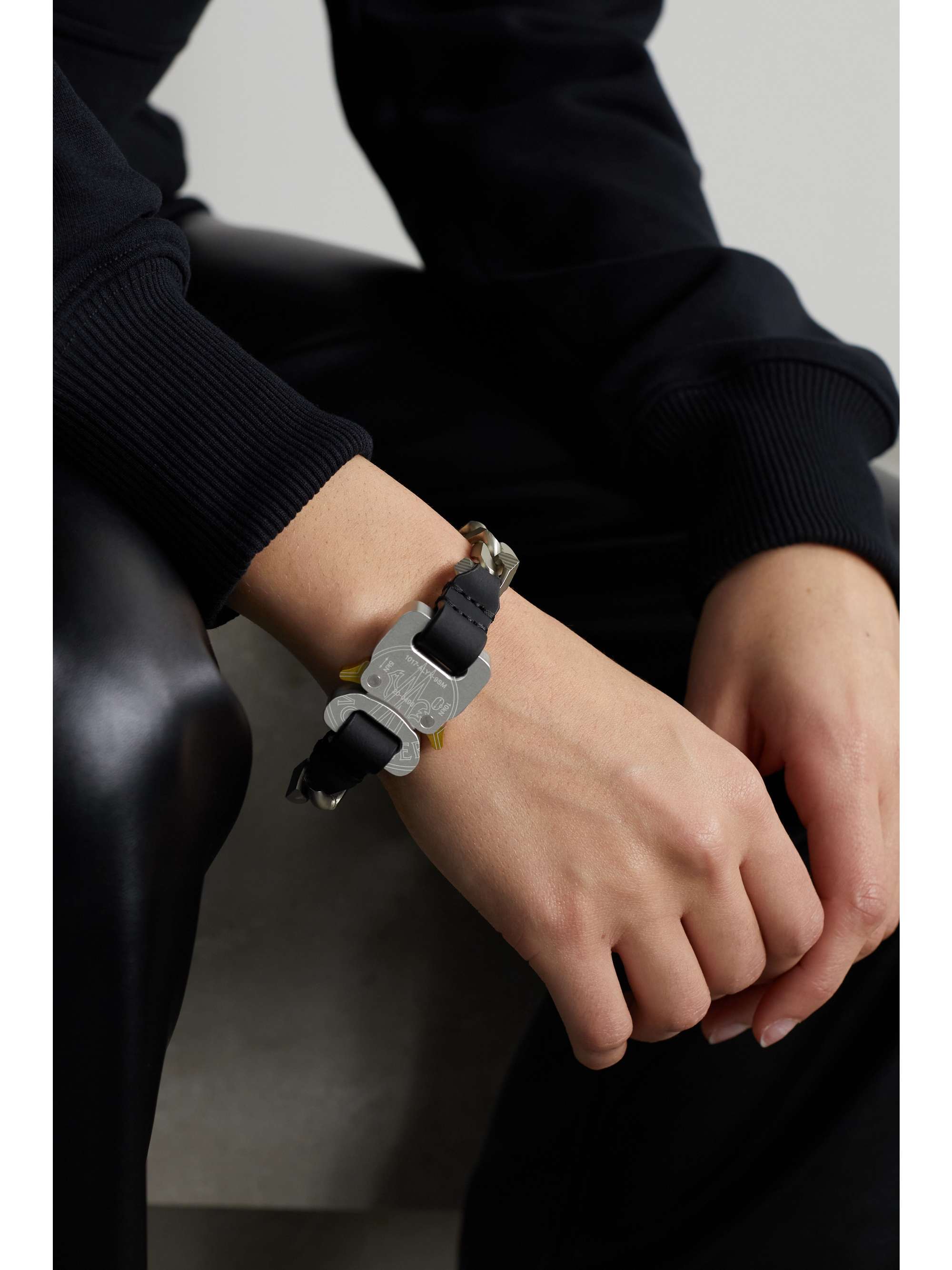 MONCLER GENIUS + 6 Moncler 1017 ALYX 9SM silver, gold-tone and leather ...