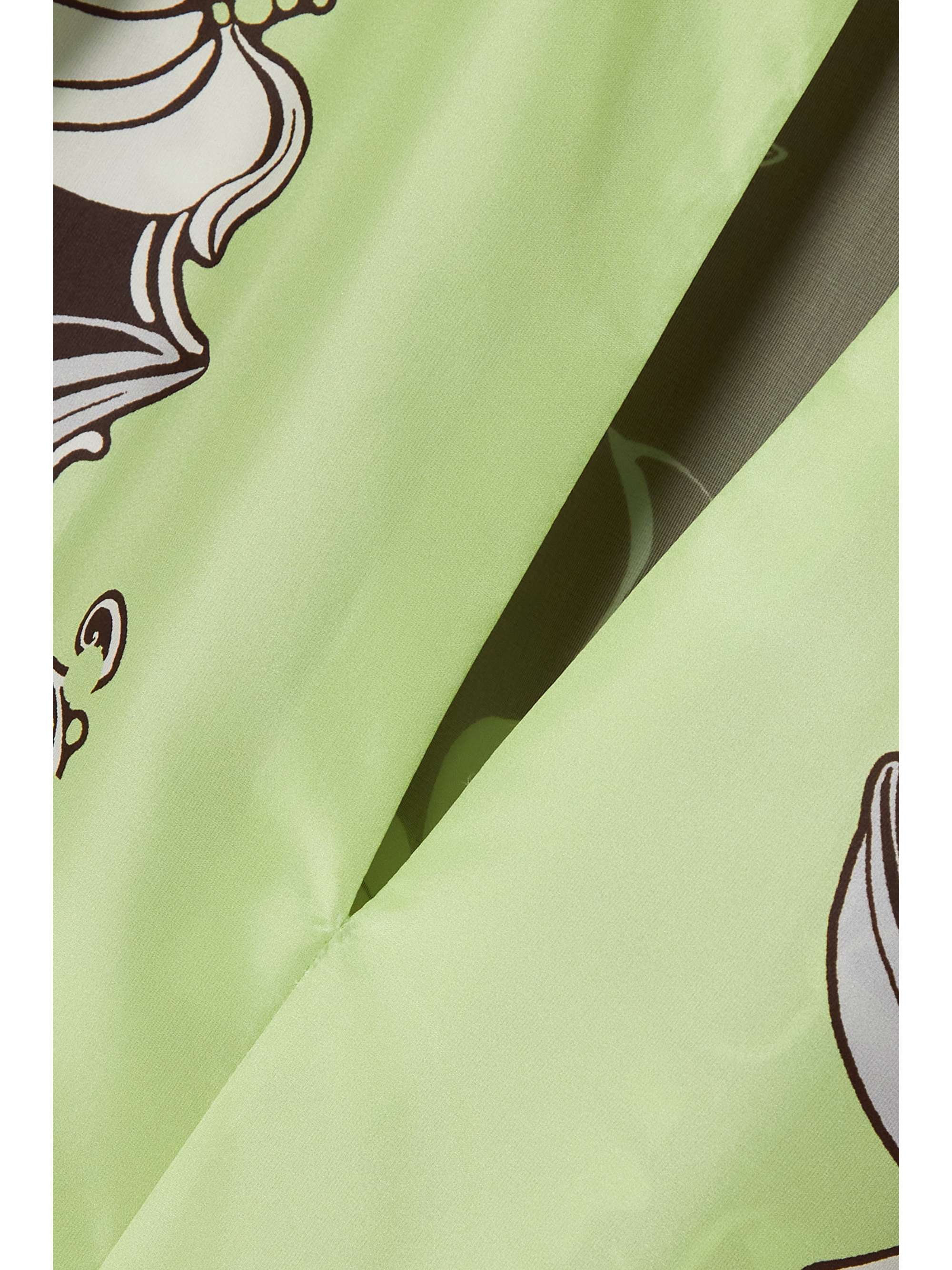 Light Green Floral Print Duchesse Silk Satin Mini Dress Valentino