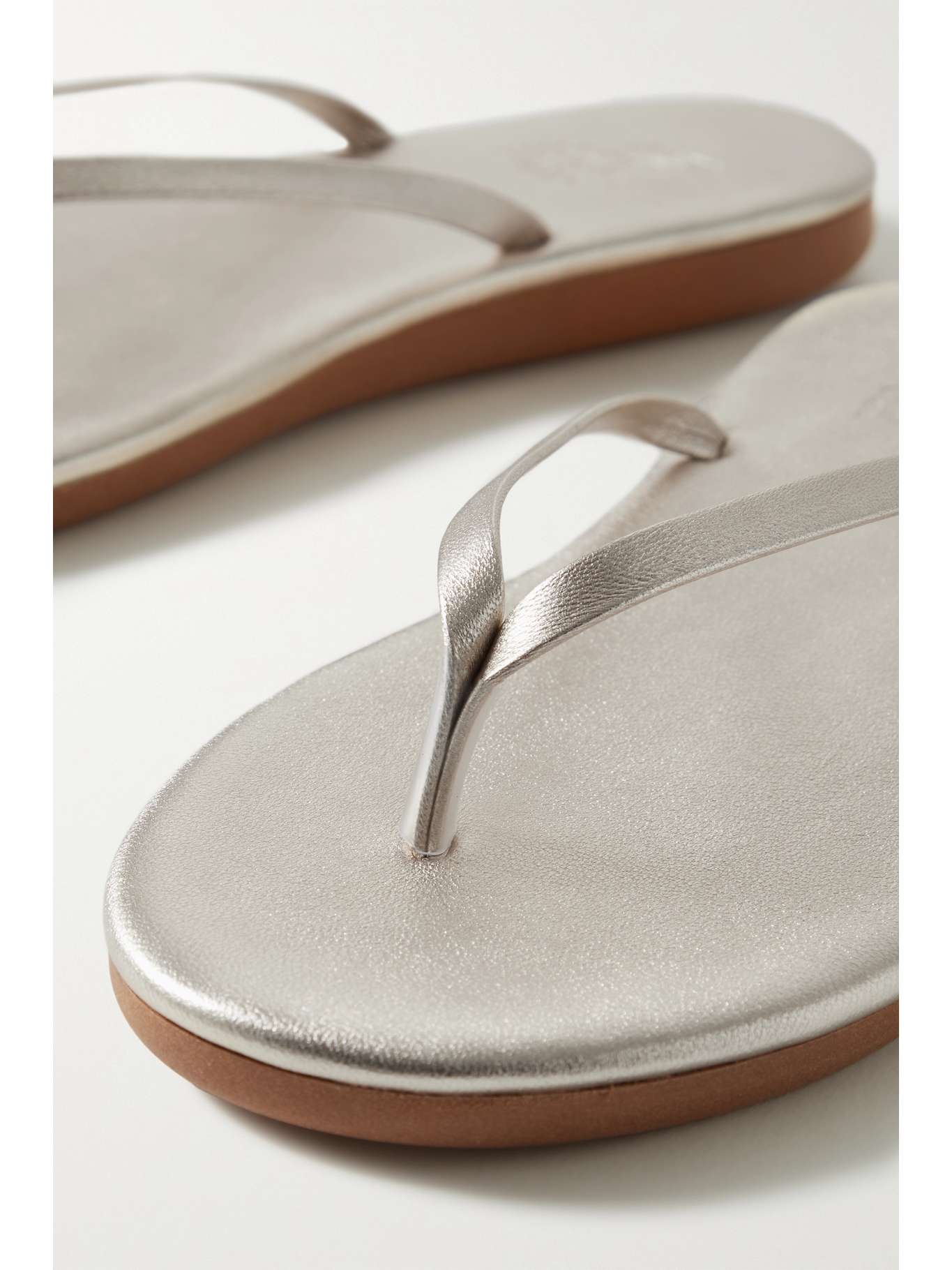 ANCIENT GREEK SANDALS Saionara metallic leather flip flops | NET-A-PORTER
