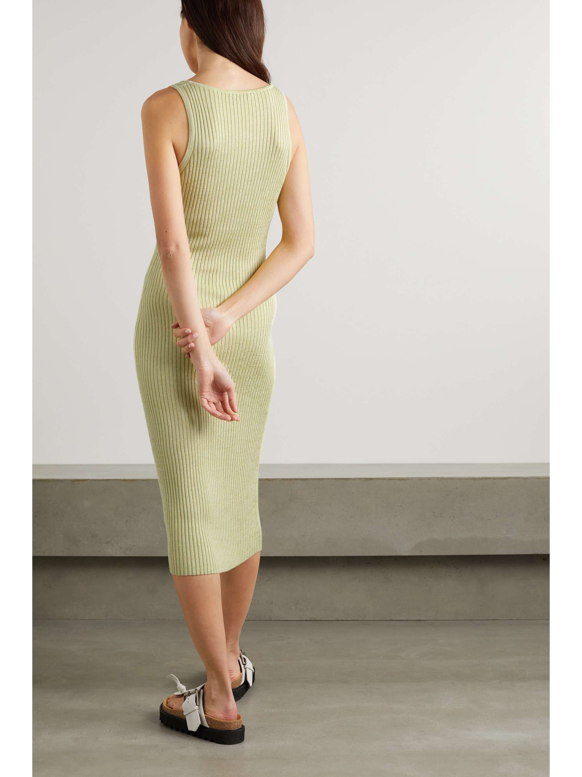 NINETY PERCENT Thea ribbed-knit midi dress | NET-A-PORTER