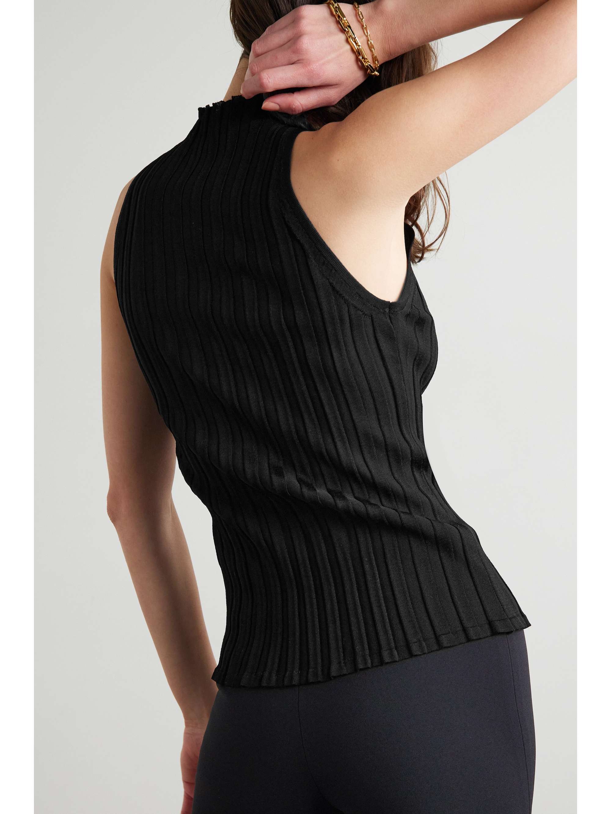 Black Ribbed-knit turtleneck tank | LVIR | NET-A-PORTER