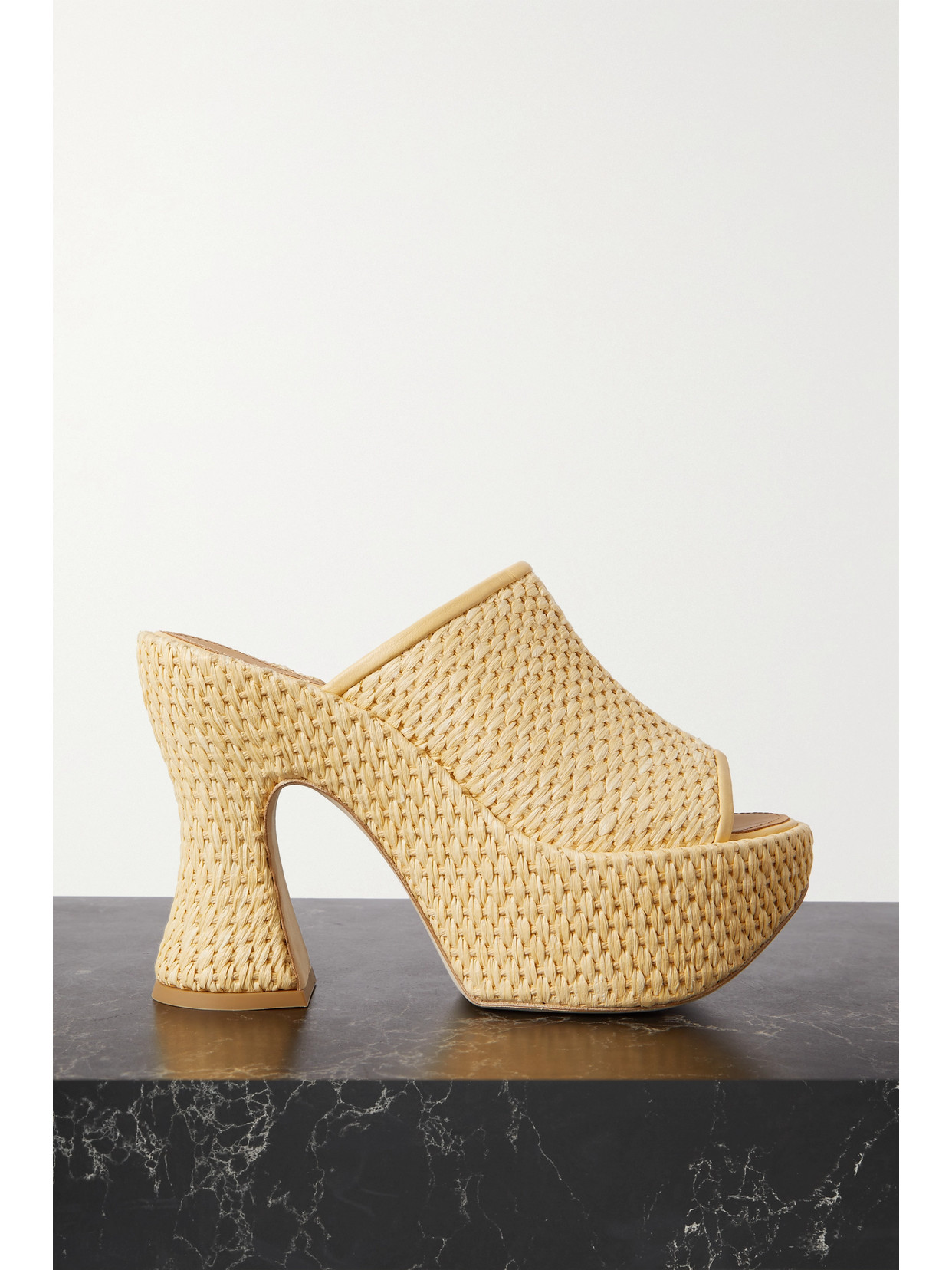 Loewe + Paula's Ibiza Raffia Platform Mules In Neutrals | ModeSens