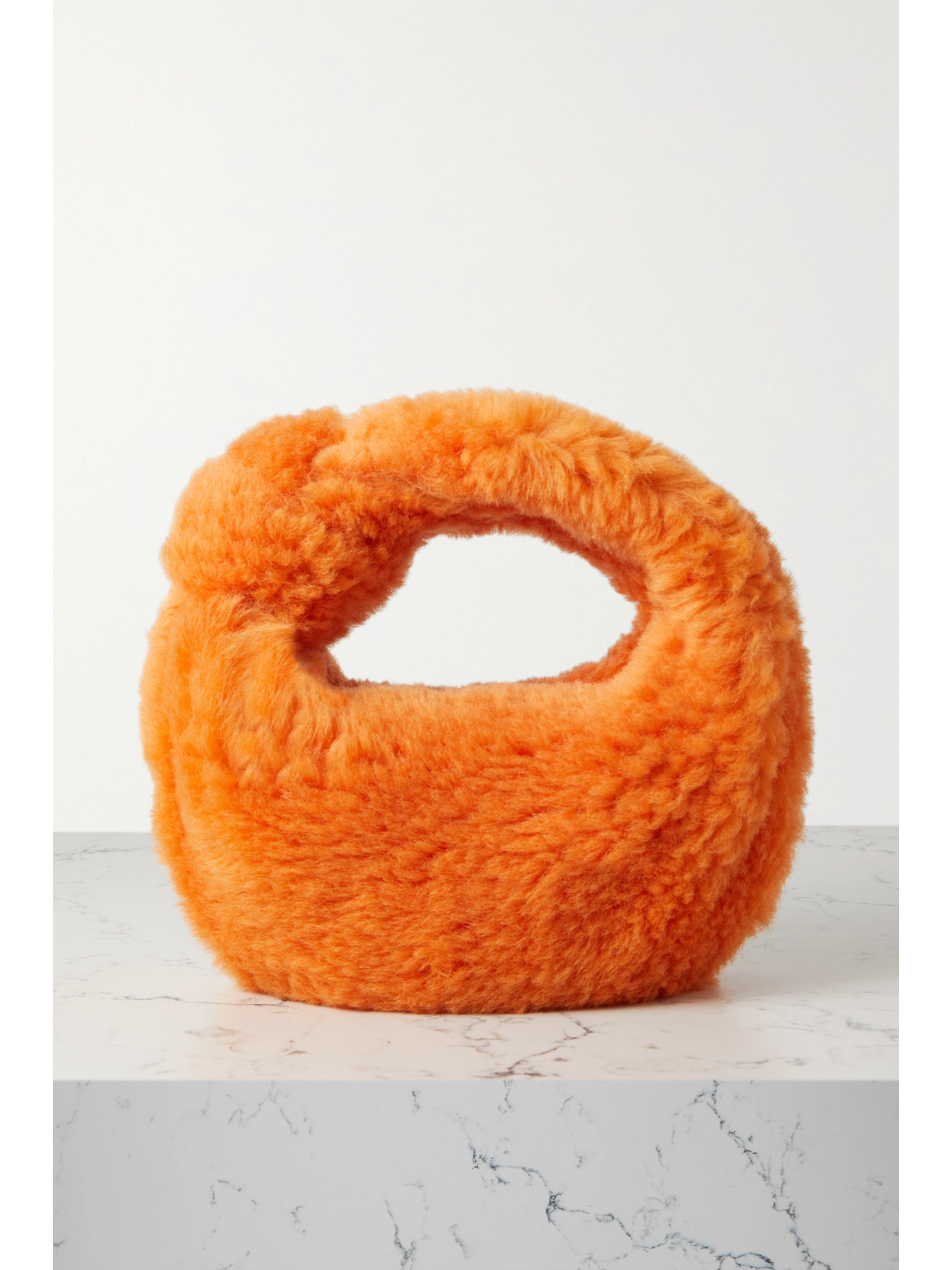 Bottega Veneta Orange The Mini Jodie Shearling Clutch Bag | ModeSens
