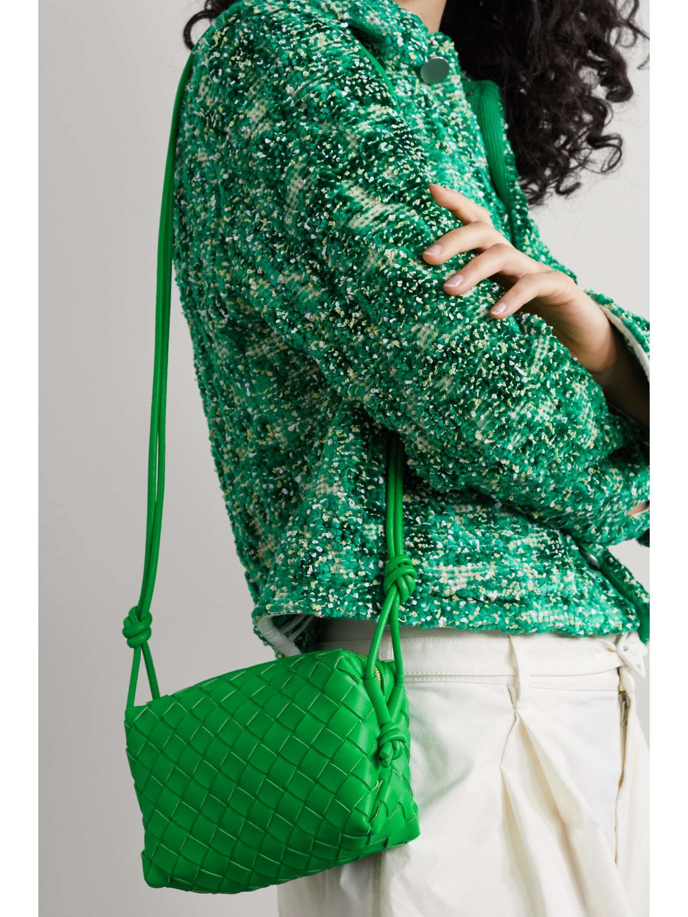 BOTTEGA VENETA Loop mini intrecciato leather shoulder bag | NET-A-PORTER