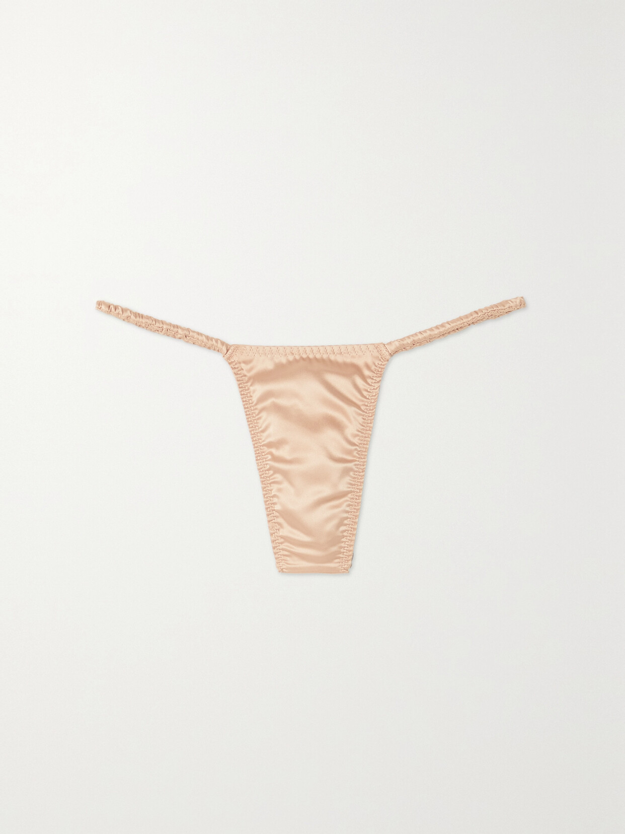 Skims Woven Shine Stretch-satin Thong In Pink | ModeSens