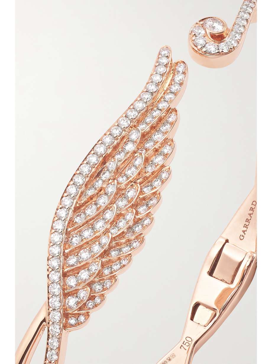 GARRARD Wings Embrace 18-karat rose gold diamond bangle | NET-A-PORTER