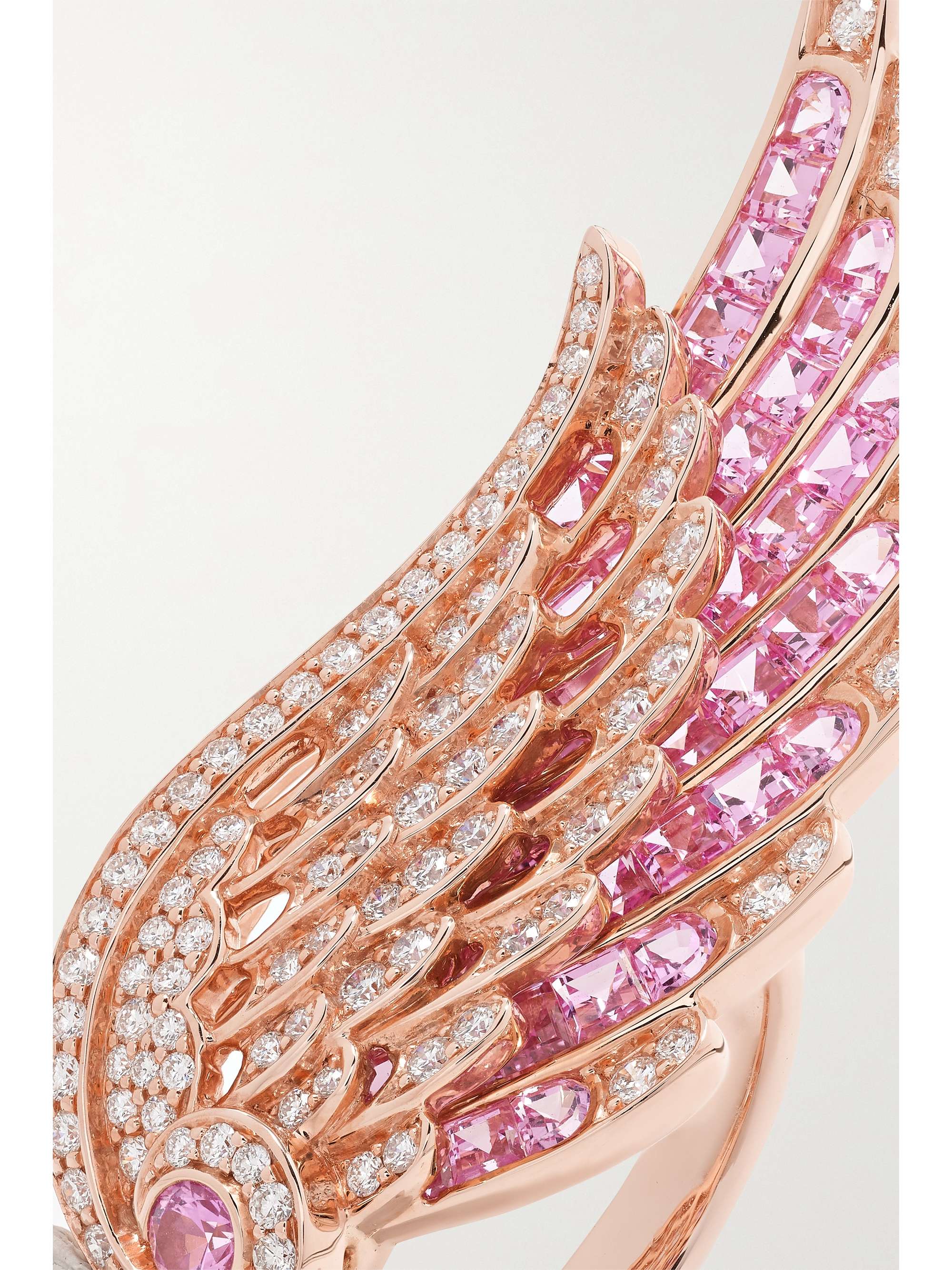 GARRARD Wings Embrace 18-karat rose gold, sapphire and diamond ring ...