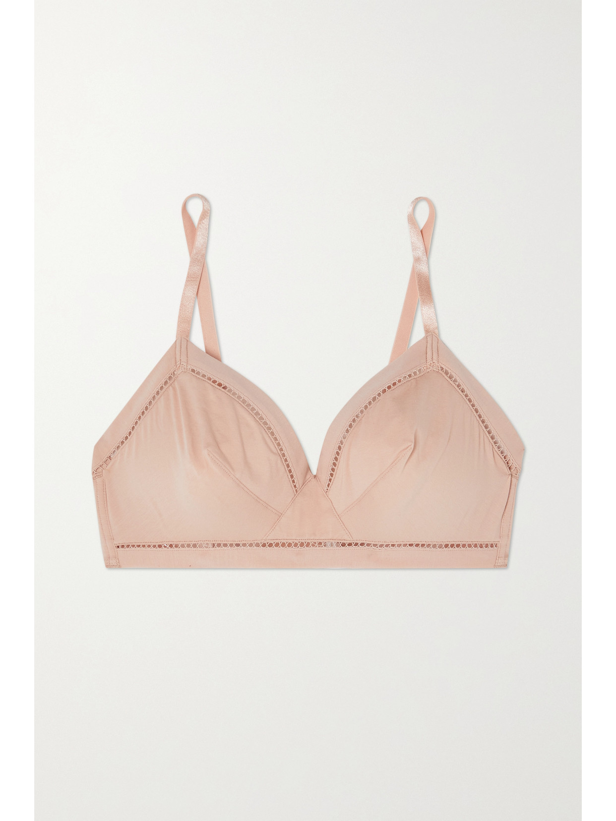 Eres Deja Cutout Stretch-cotton Jersey Soft-cup Bra In Beige | ModeSens