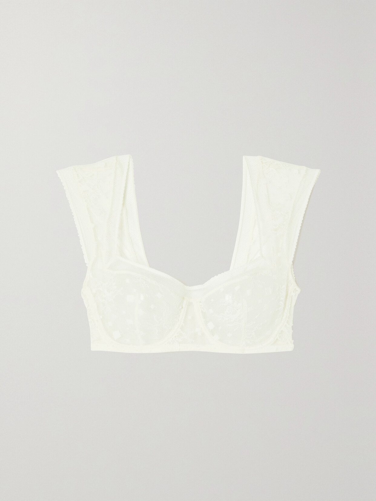 Eres Spirit Leavers Lace Underwired Soft-cup Bra In White | ModeSens