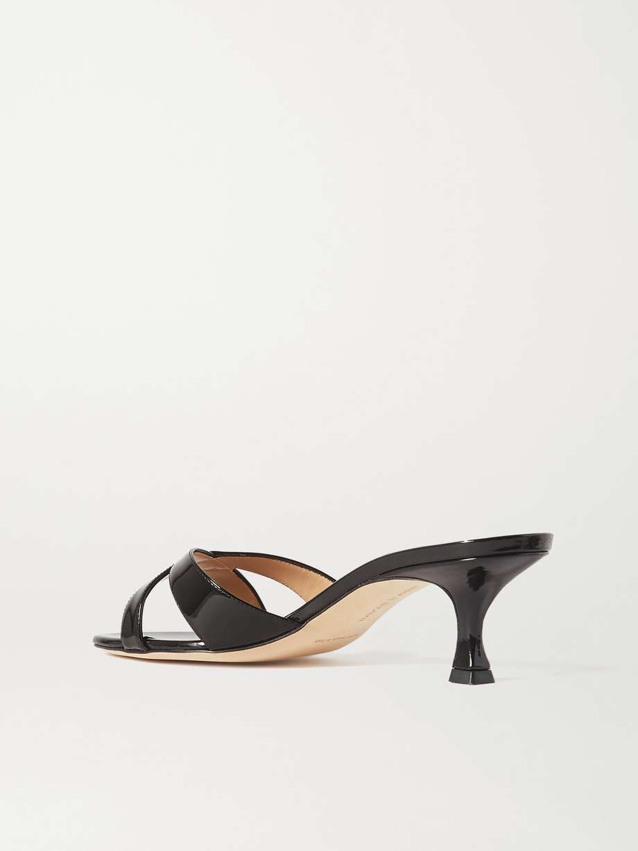 MANOLO BLAHNIK Callamu 50 patent-leather mules | NET-A-PORTER