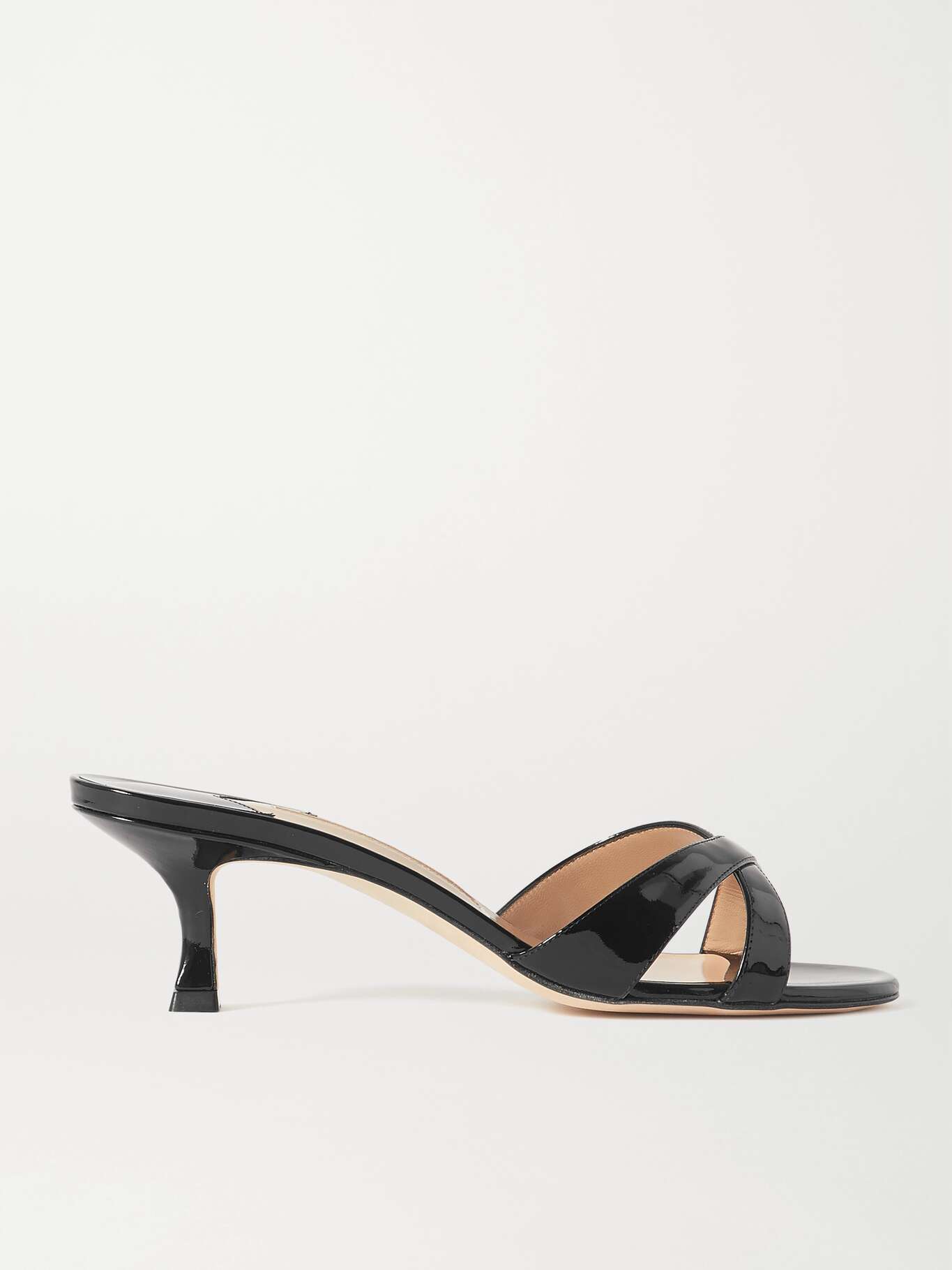 MANOLO BLAHNIK Callamu 50 patent-leather mules | NET-A-PORTER