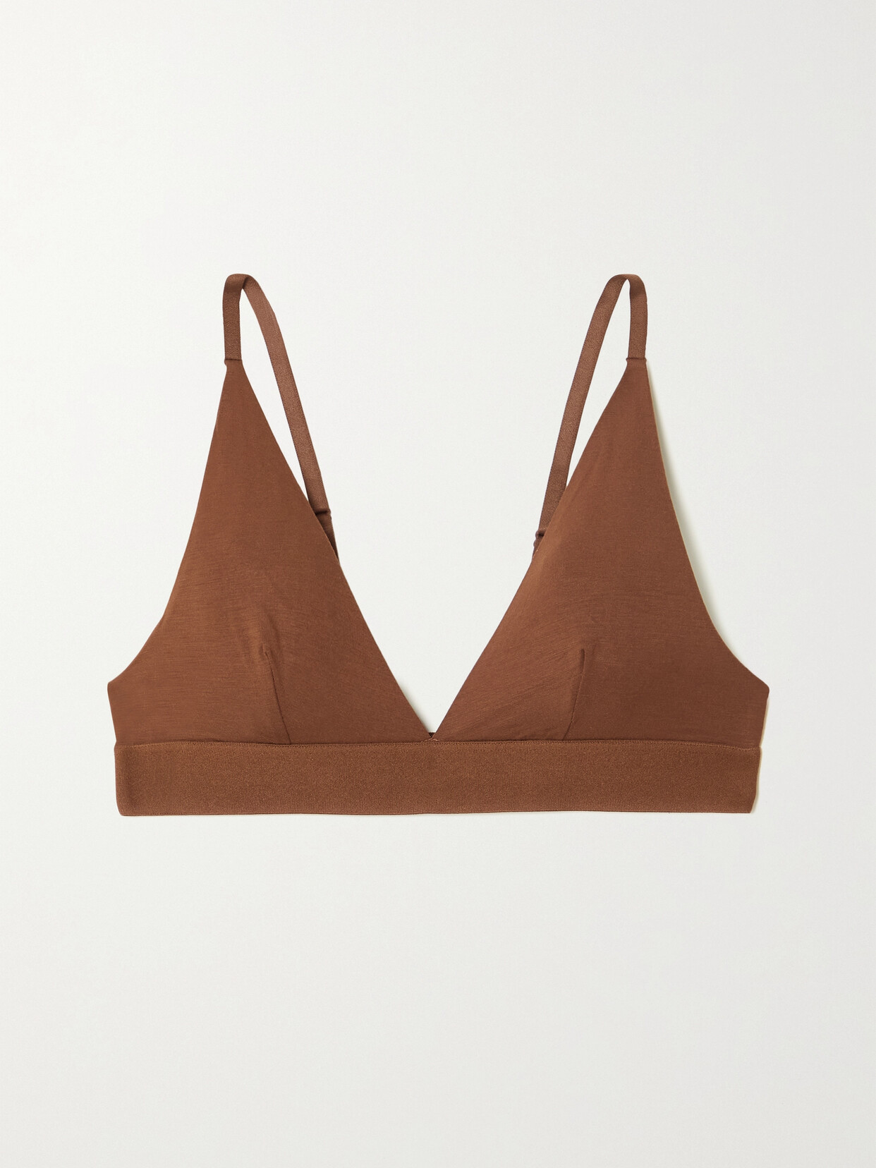 Baserange - Stretch-bamboo Jersey Soft-cup Triangle Bra - Brown | SheFinds