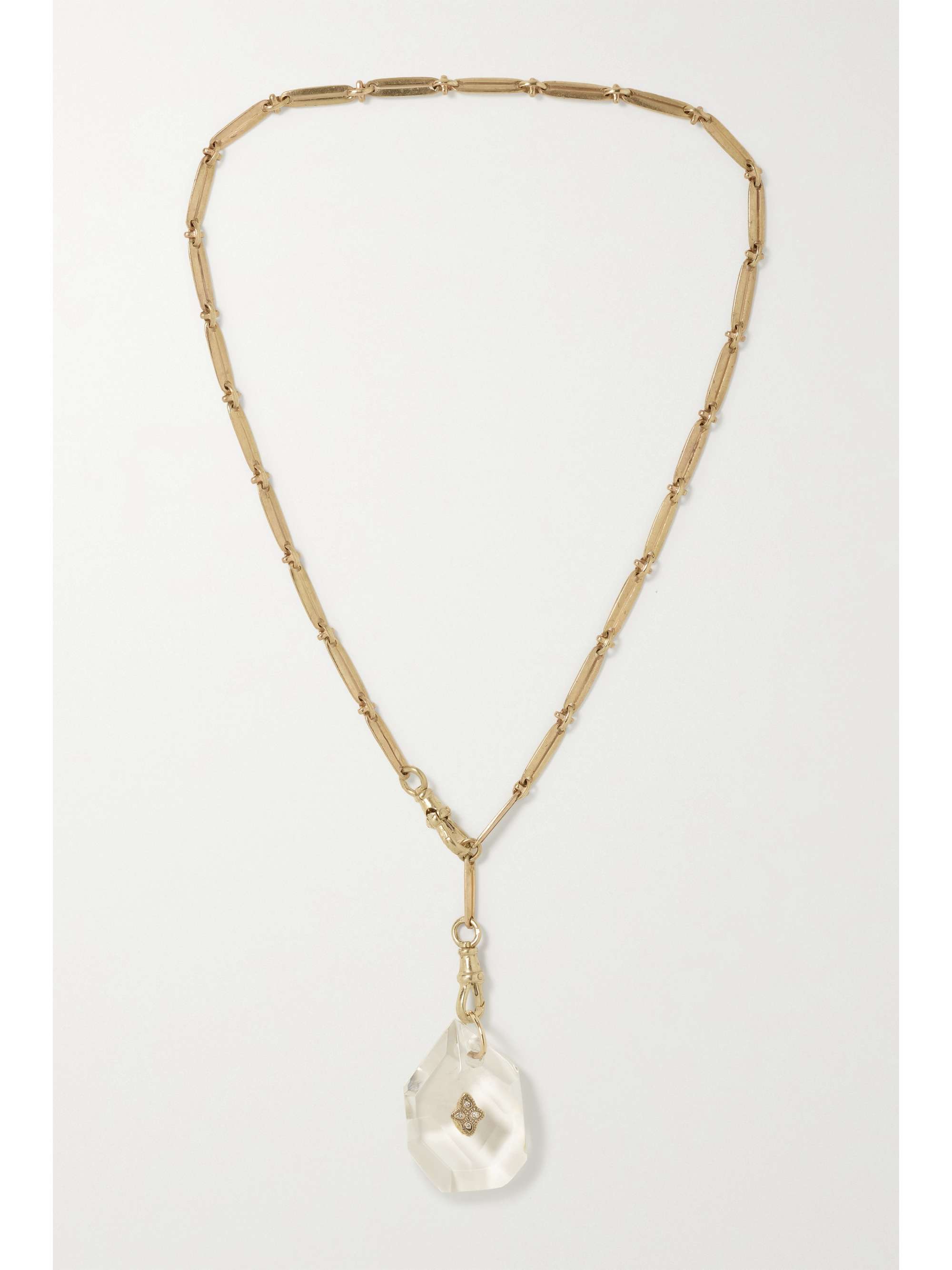 PASCALE MONVOISIN Prana N°3 9-karat gold, crystal and diamond necklace ...