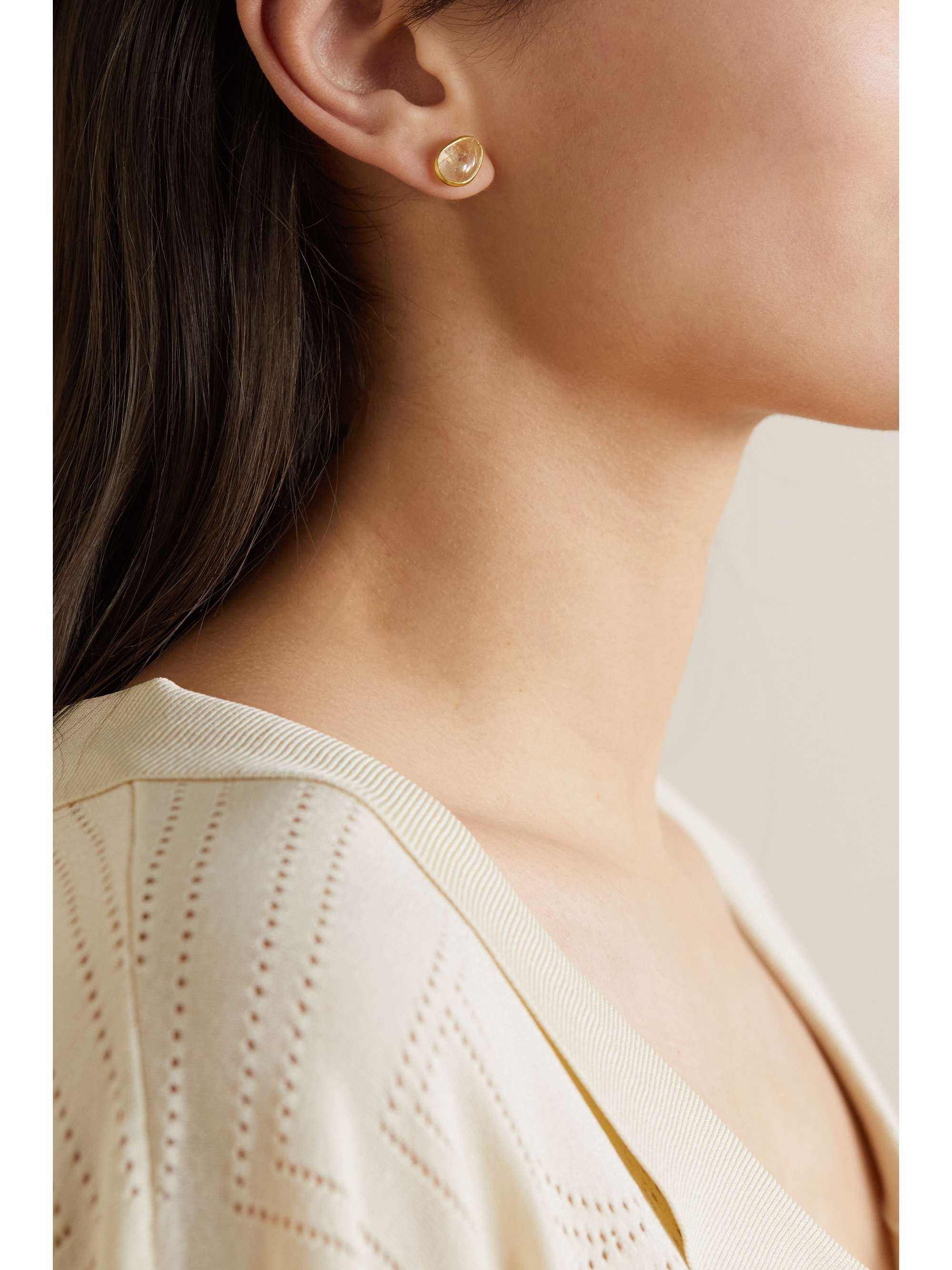 PIPPA SMALL 18-karat gold quartz earrings | NET-A-PORTER