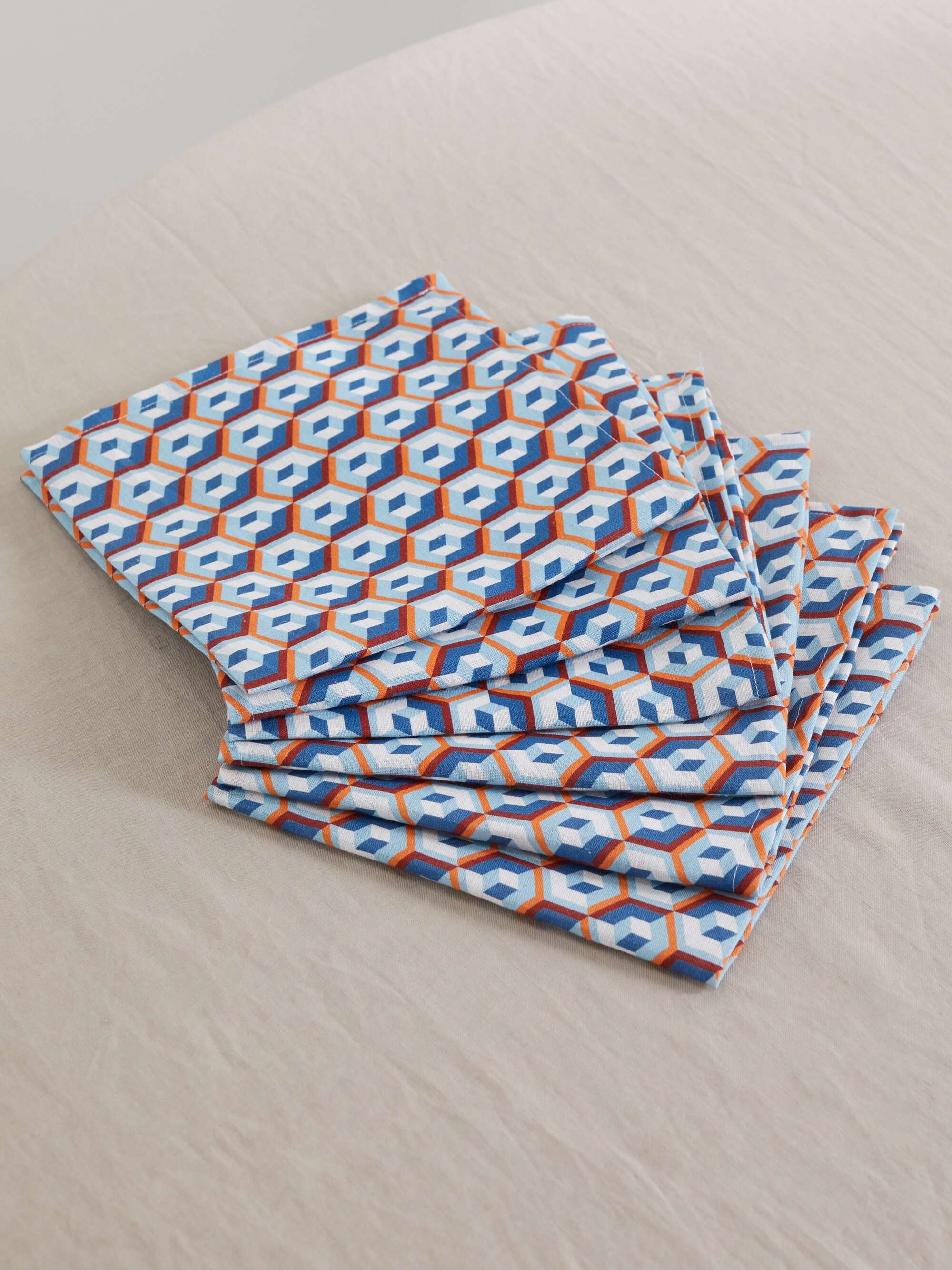 LA DOUBLEJ Set of six printed linen napkins | NET-A-PORTER