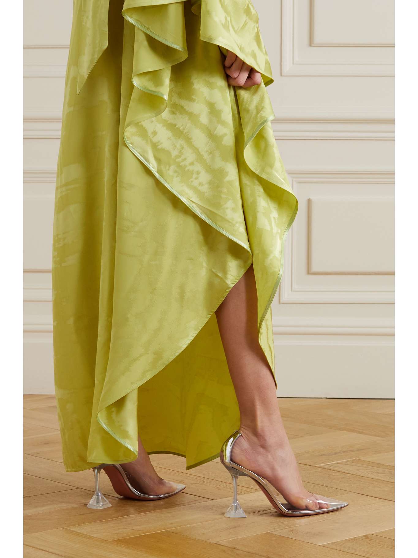 AMINA MUADDI Ami PVC and metallic leather pumps | NET-A-PORTER