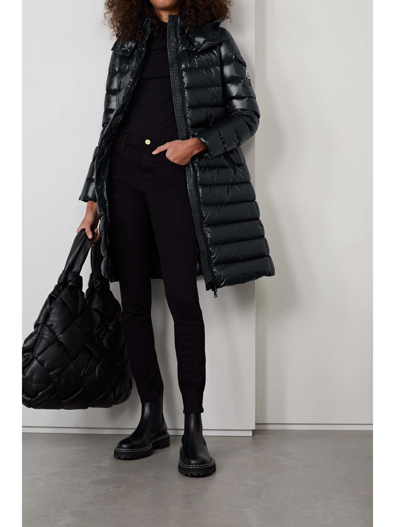 MONCLER Moka hooded quilted glossed-shell down coat | NET-A-PORTER