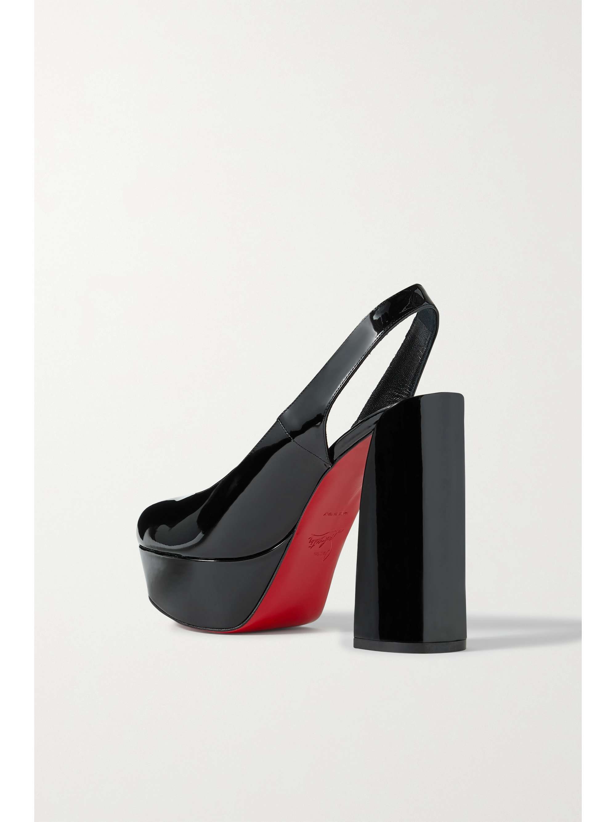 CHRISTIAN LOUBOUTIN Movida 140 patent-leather platform slingback pumps ...