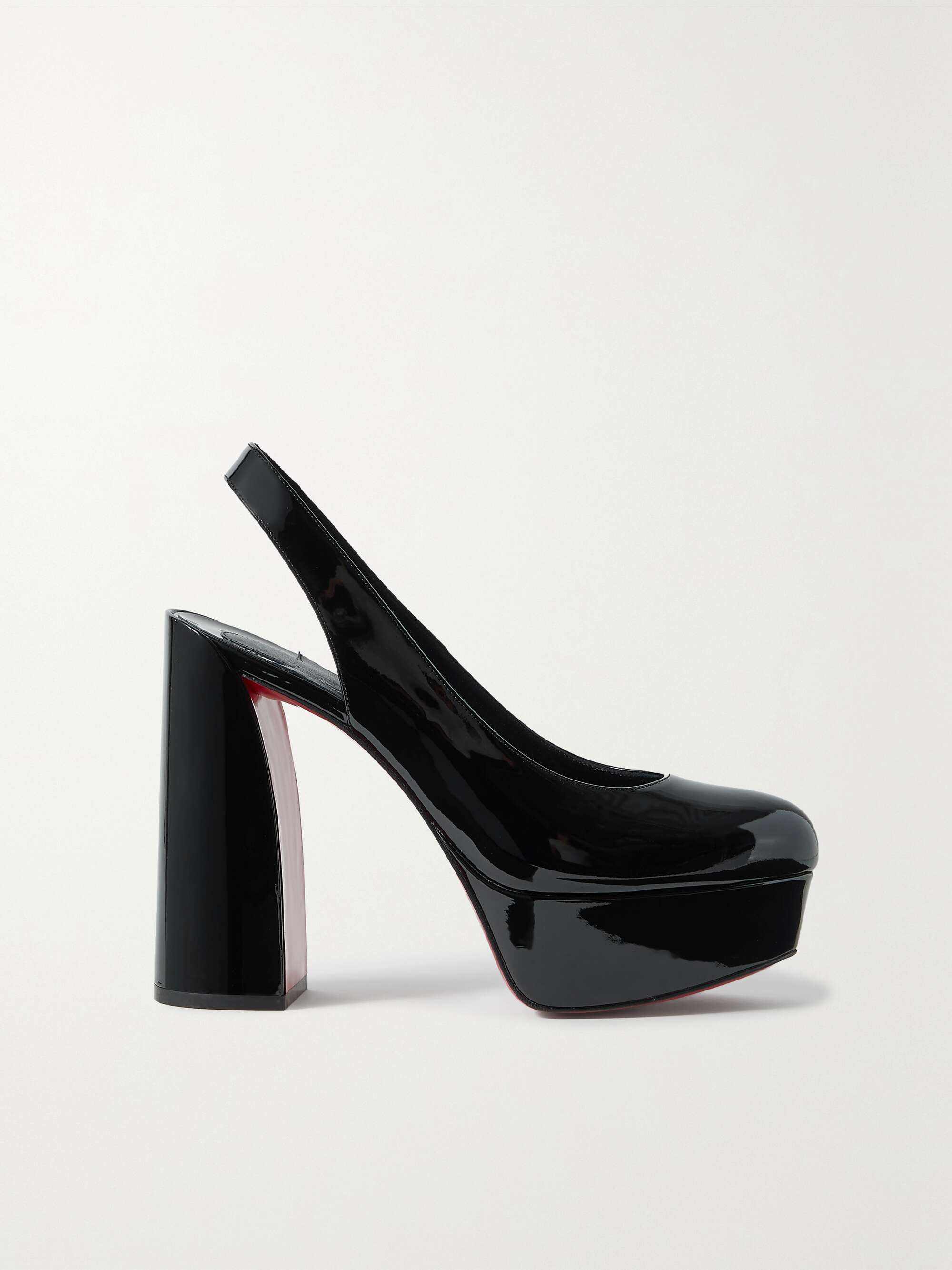 CHRISTIAN LOUBOUTIN Movida 140 patent-leather platform slingback pumps ...