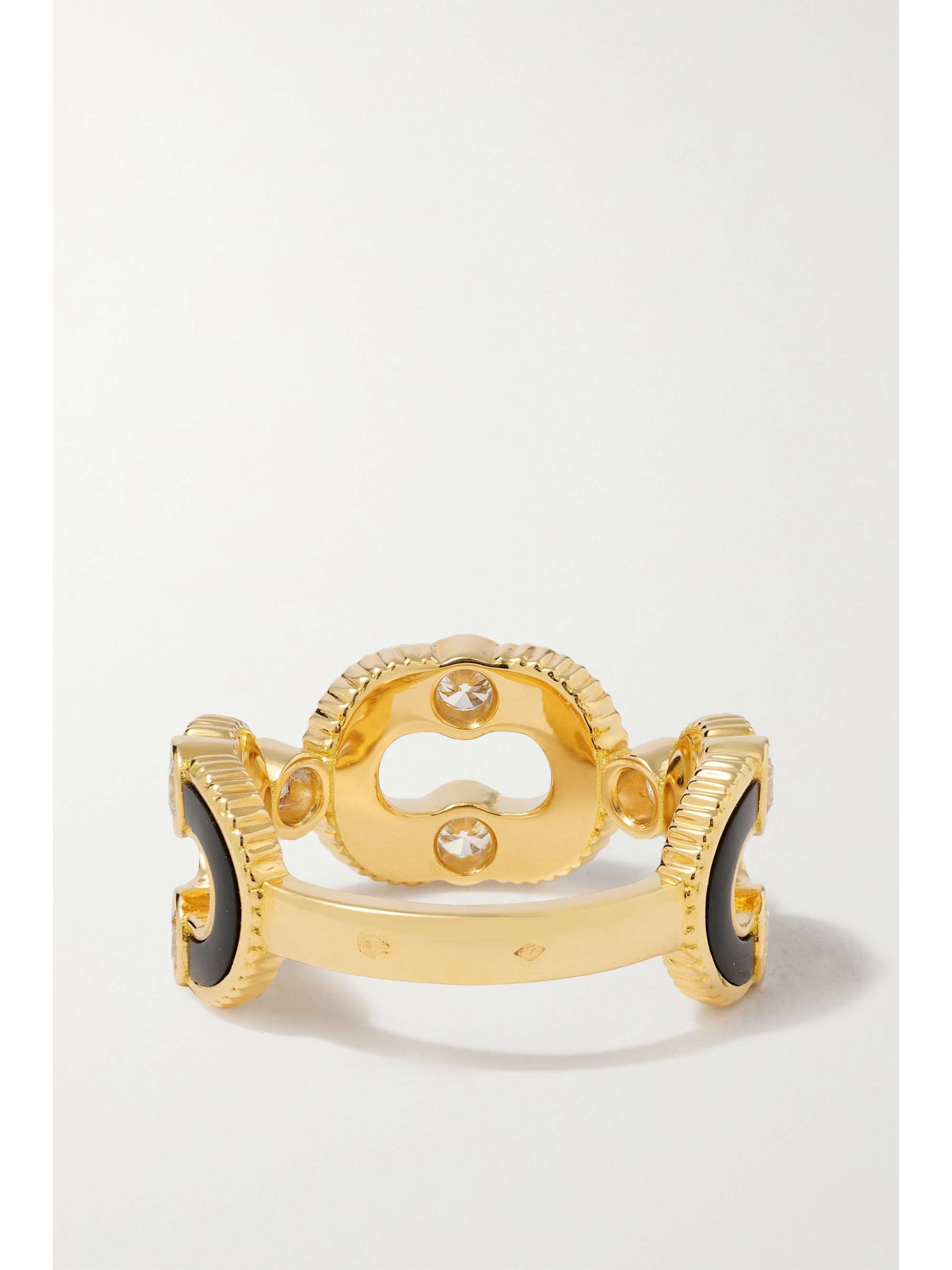 VILTIER Magnetic Enchainee 18-karat gold, diamond and onyx ring | NET-A-PORTER