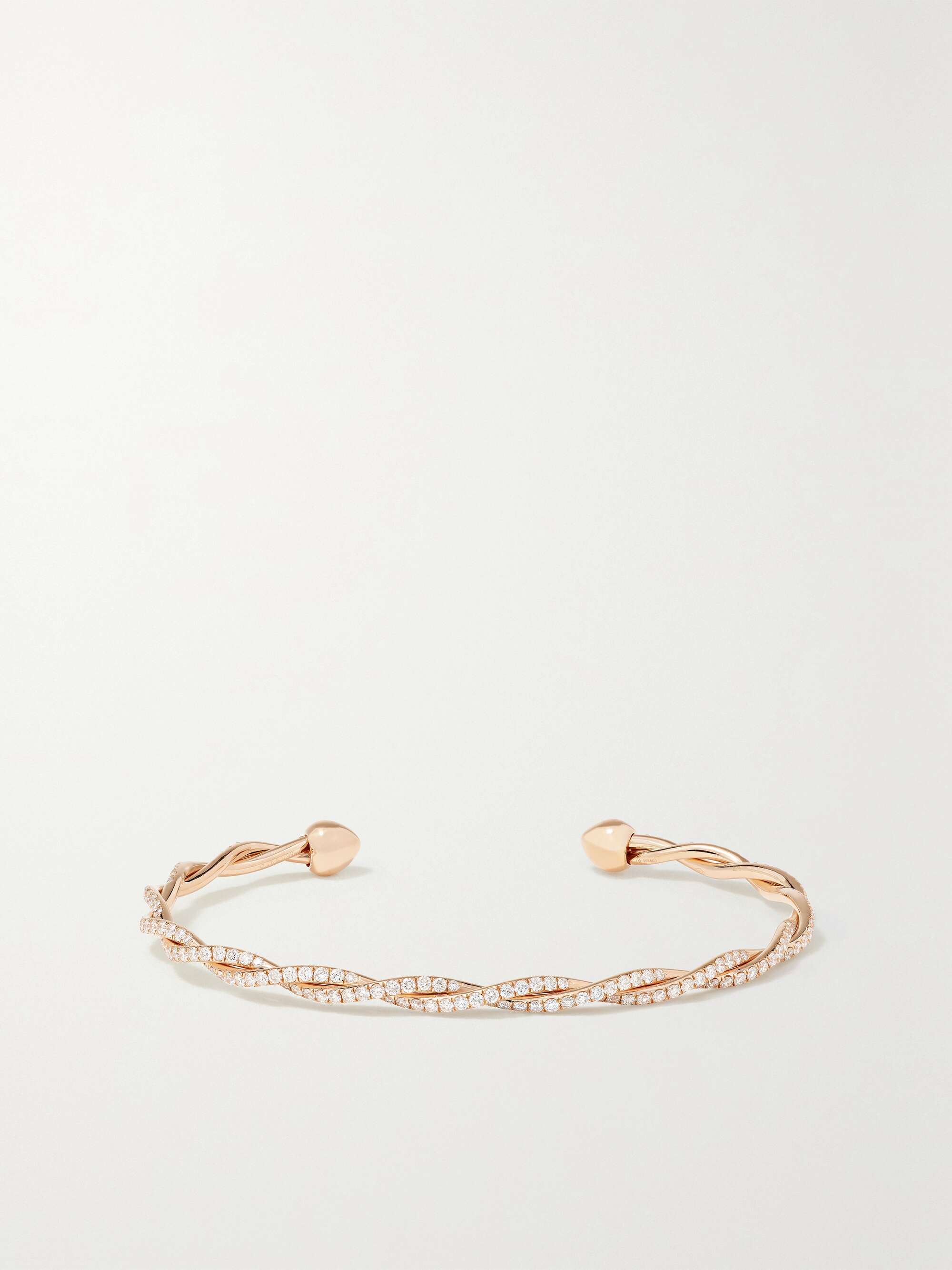 Sabbadini 18 karat Rose Gold Diamond Bangle Women Gold Fine Jewelry One Size