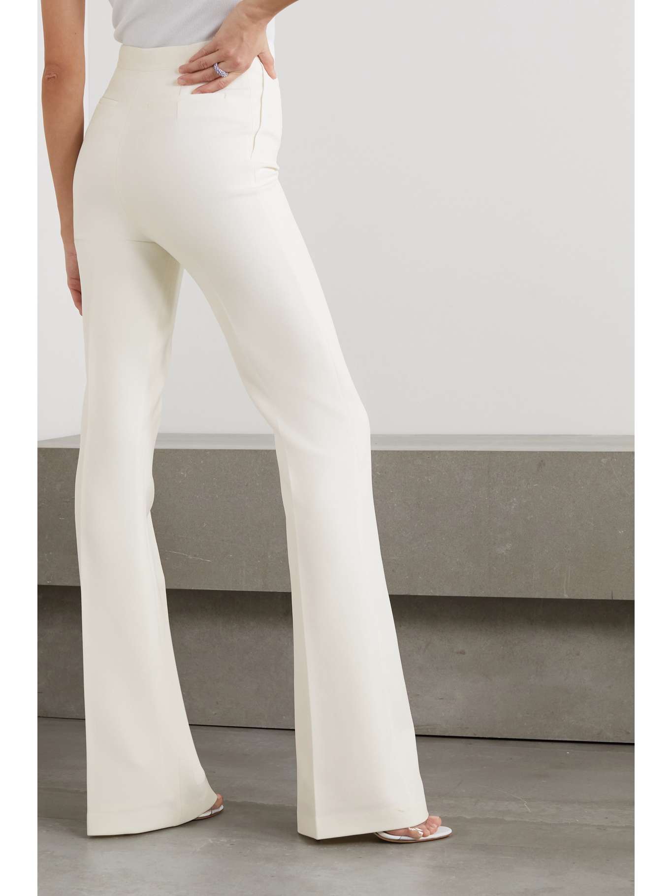SAFIYAA Alexa stretch-crepe flared pants | NET-A-PORTER
