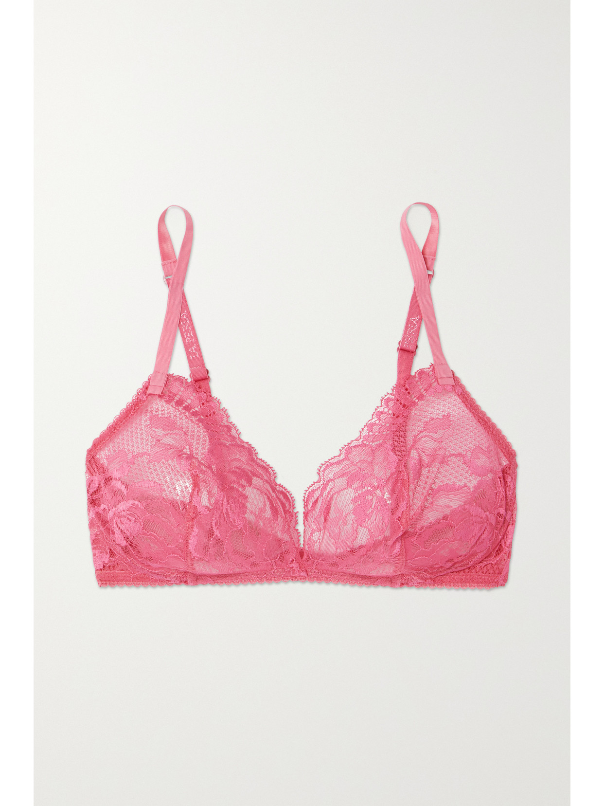 La Perla Brigitta Stretch Leavers Lace And Mesh Soft Cup Bra In Pink