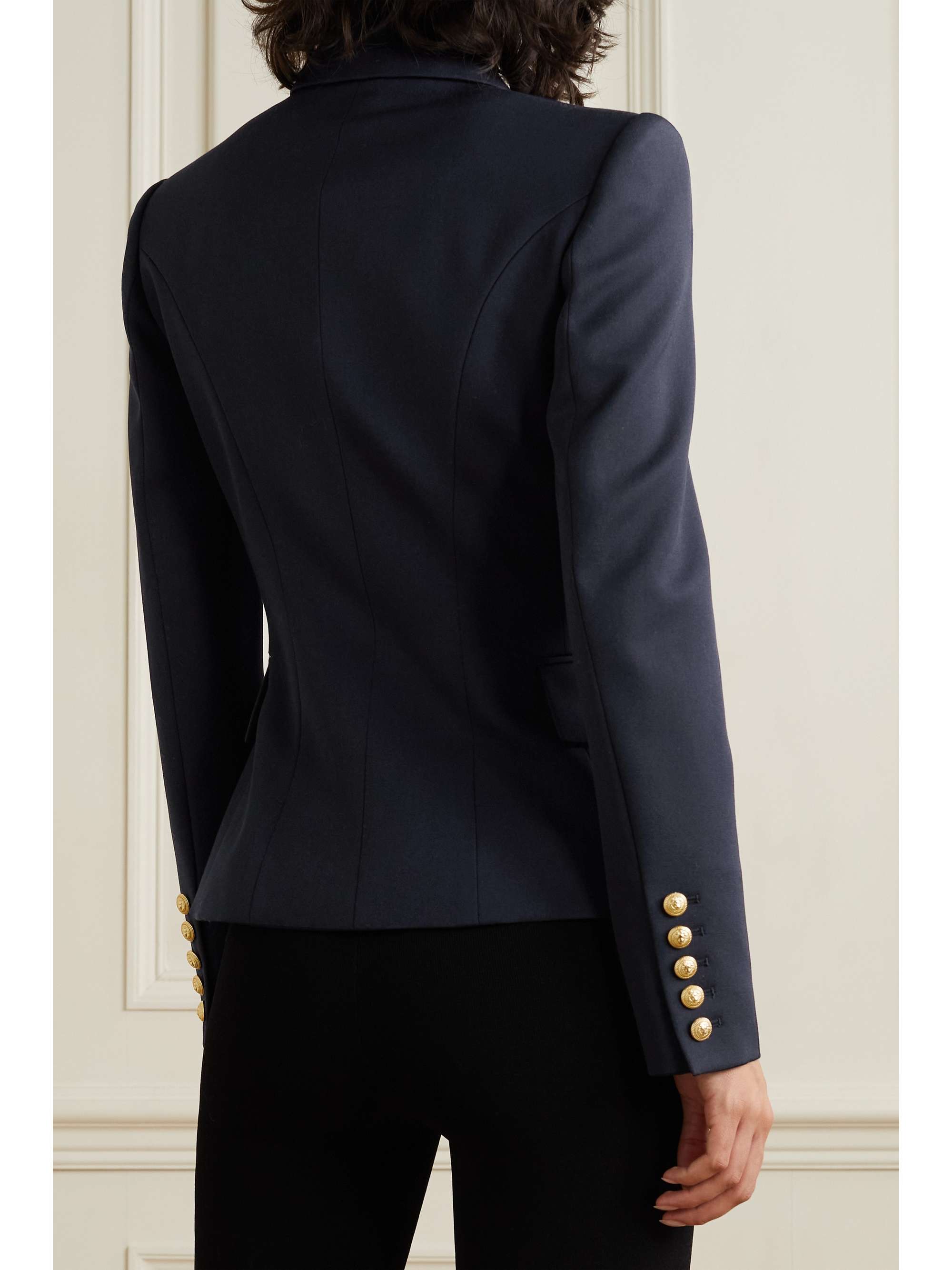BALMAIN Double-breasted wool-twill blazer | NET-A-PORTER