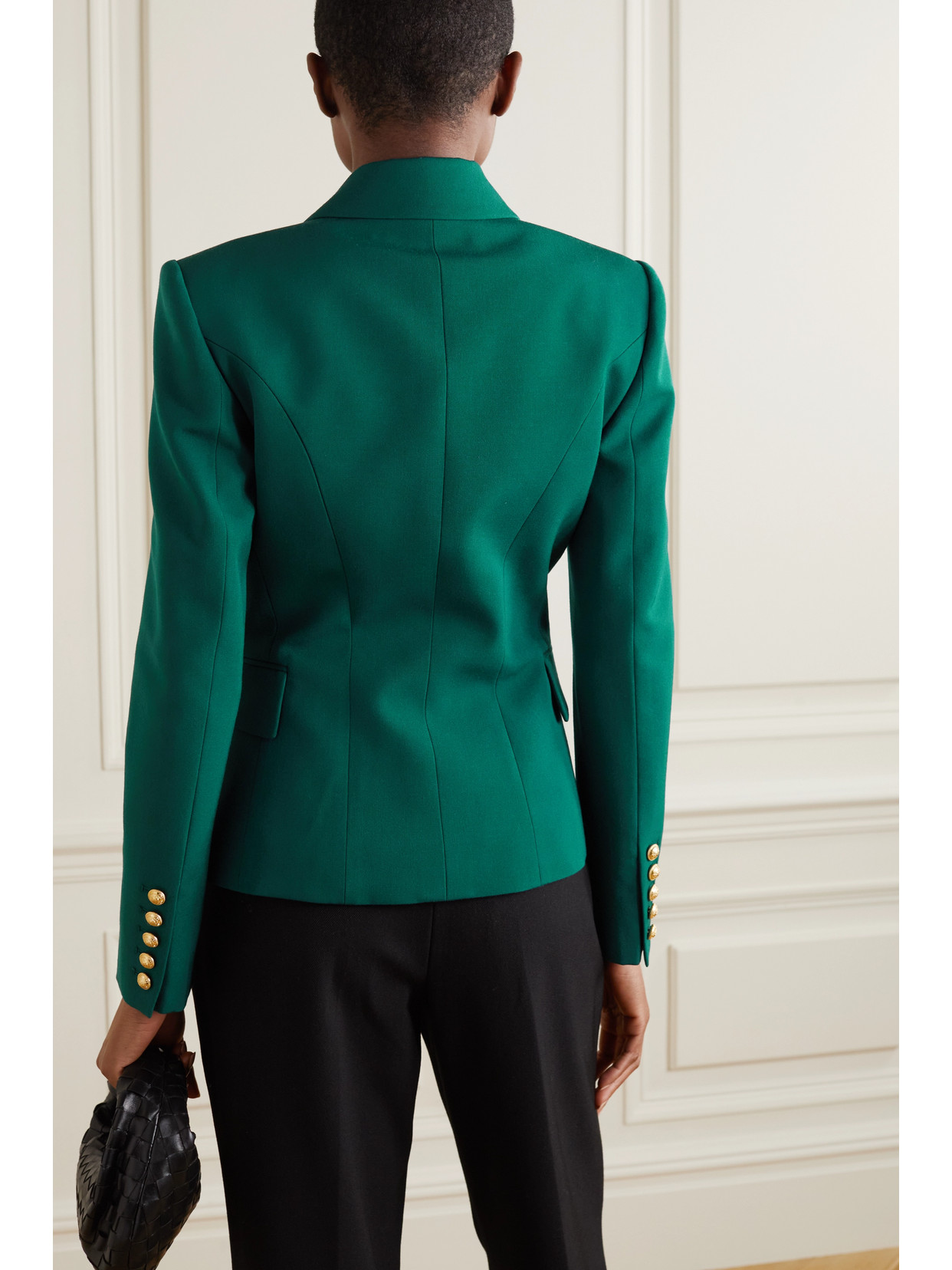 Balmain Double-breasted Button-fastening Jacket In Emerald Green | ModeSens