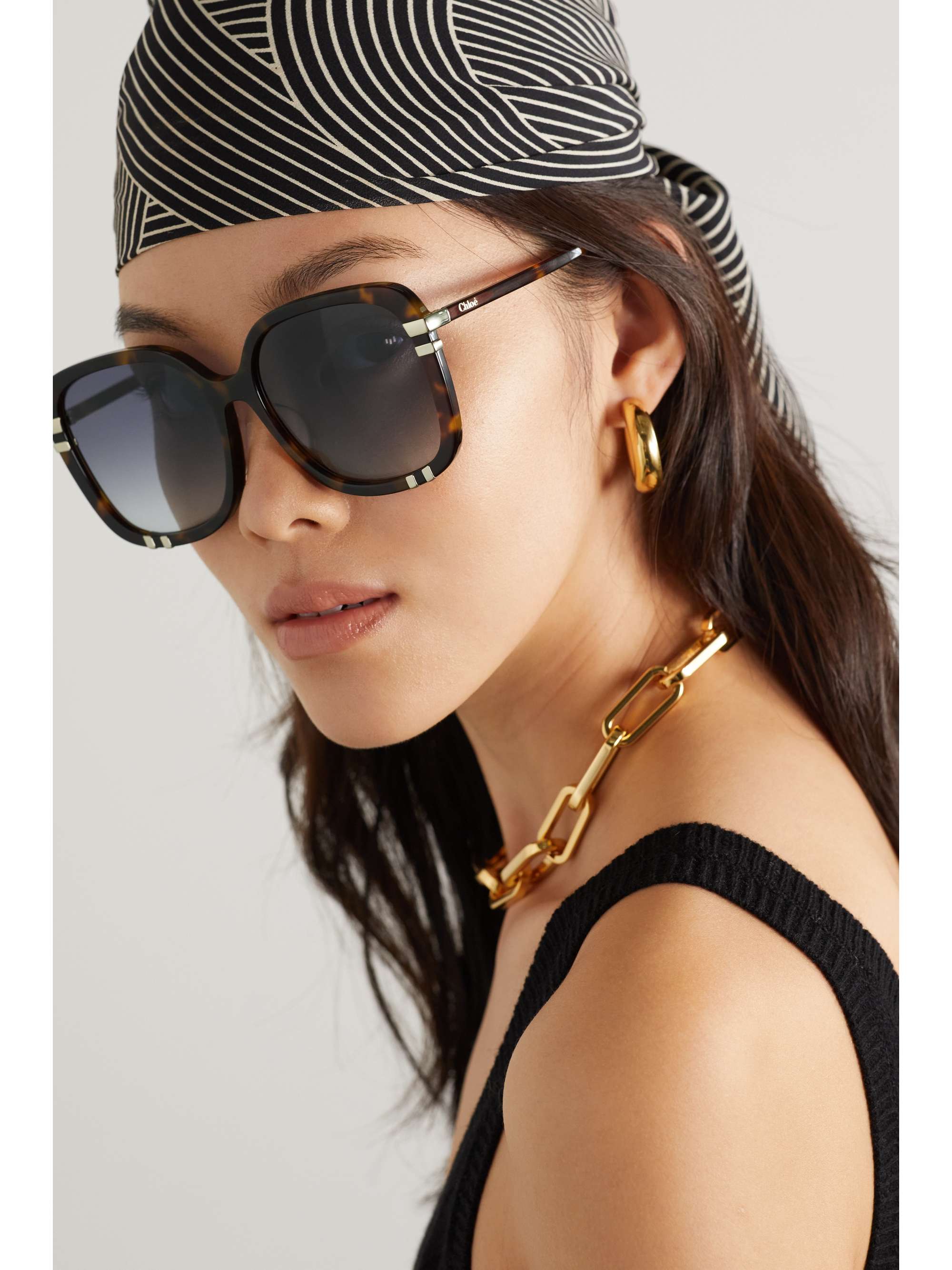ChloÉ Eyewear West Oversized D Frame Tortoiseshell Bio Acetate