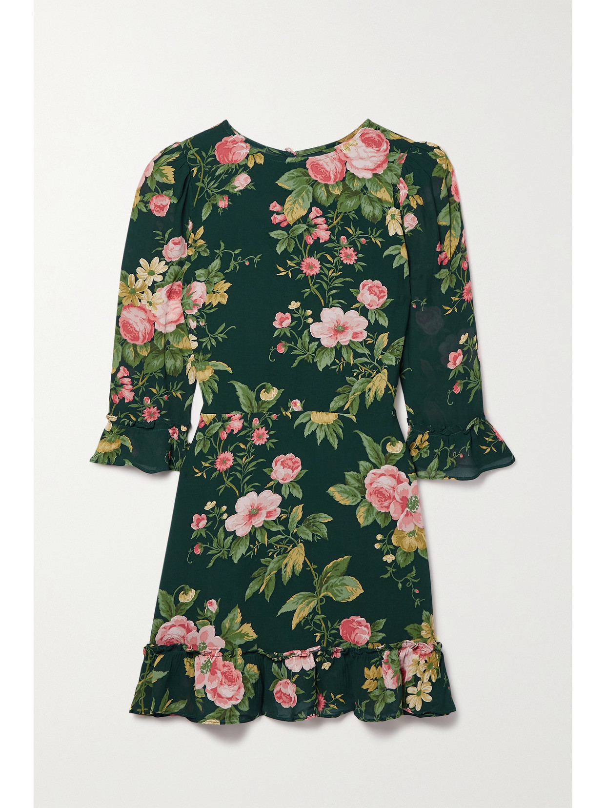 Reformation + Net Sustain Doutzen Floral-print Crepe Mini Dress In ...
