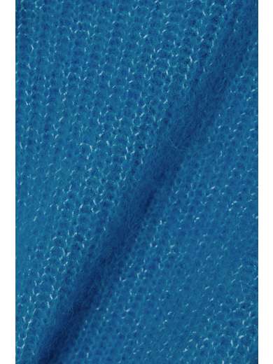 GANNI Ruffled ribbed-knit cardigan | NET-A-PORTER