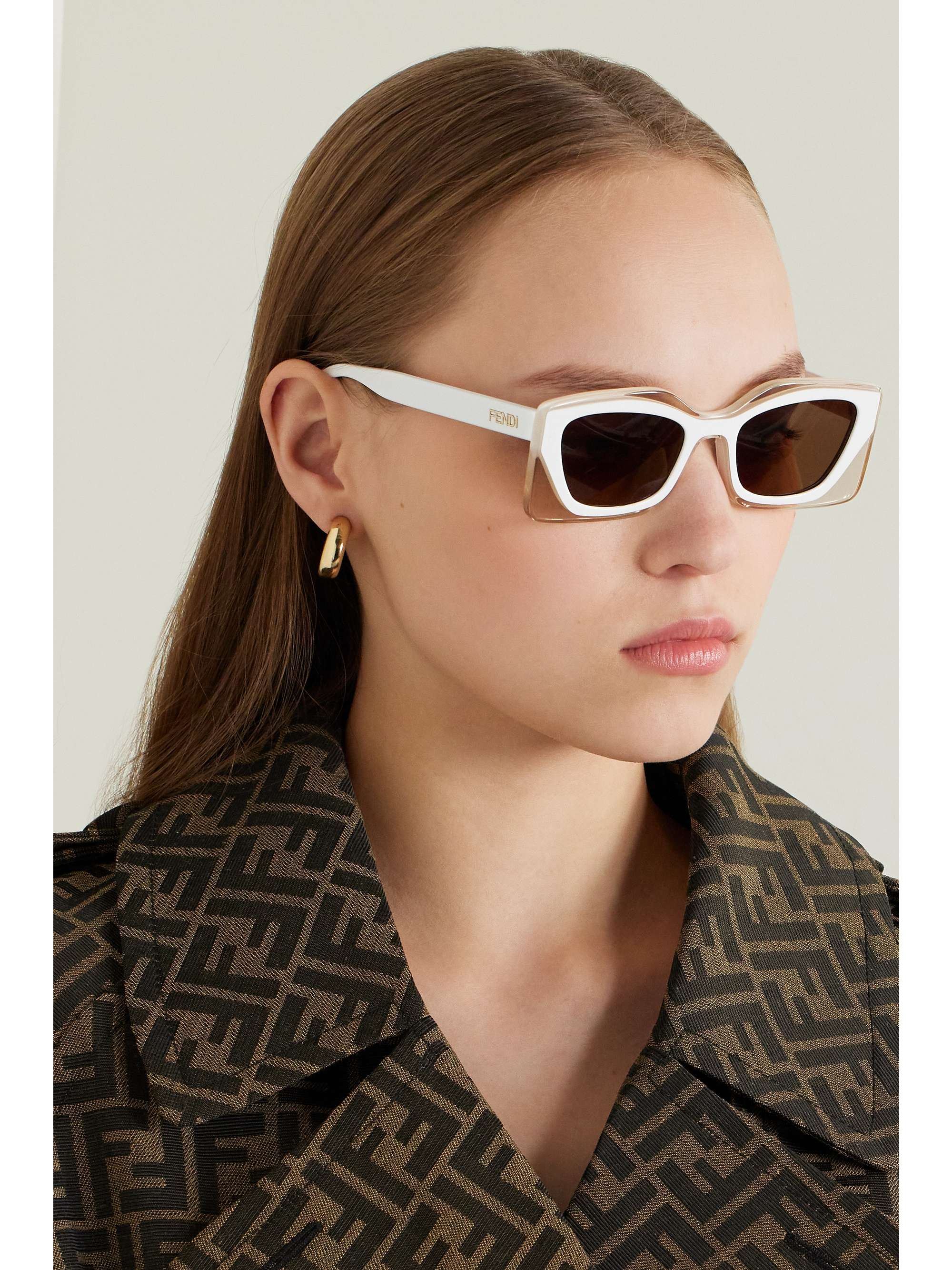 Fendi Cat Eye Acetate Sunglasses Net A Porter