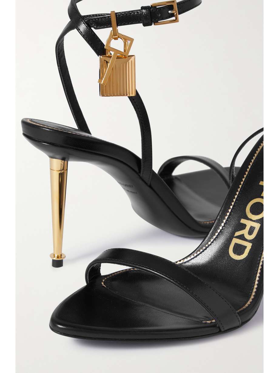 TOM FORD Padlock leather sandals | NET-A-PORTER