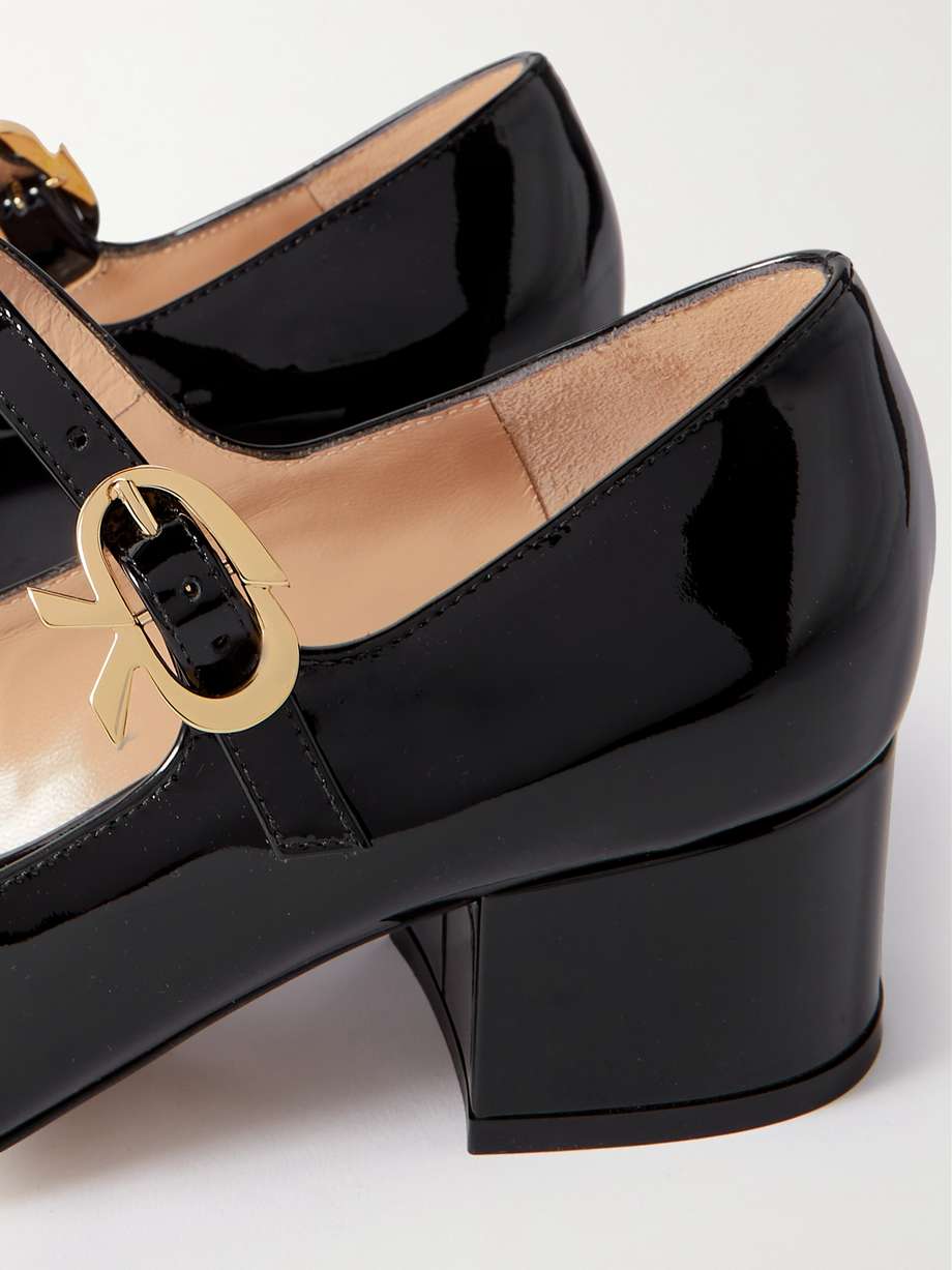 GIANVITO ROSSI Ribbon 45 patent-leather Mary Jane pumps | NET-A-PORTER
