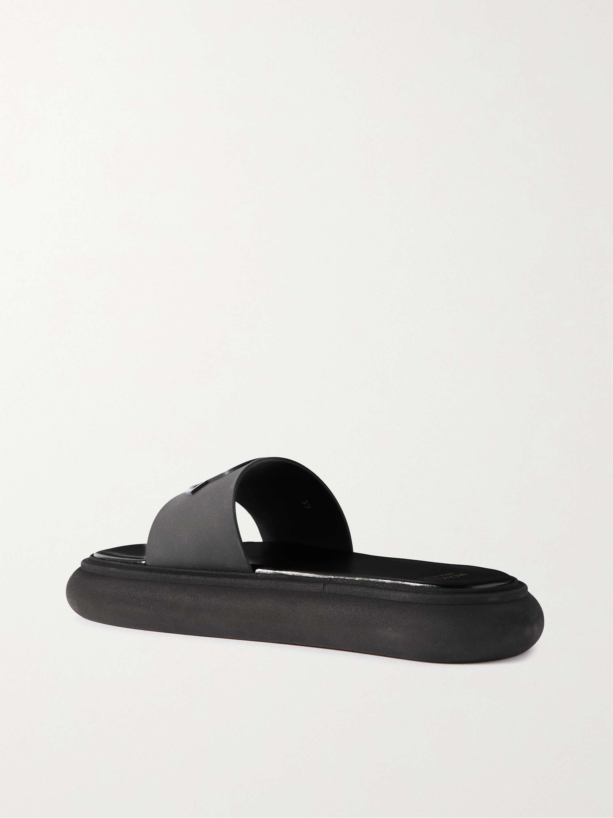 MONCLER Slyder appliquéd rubber slides | NET-A-PORTER